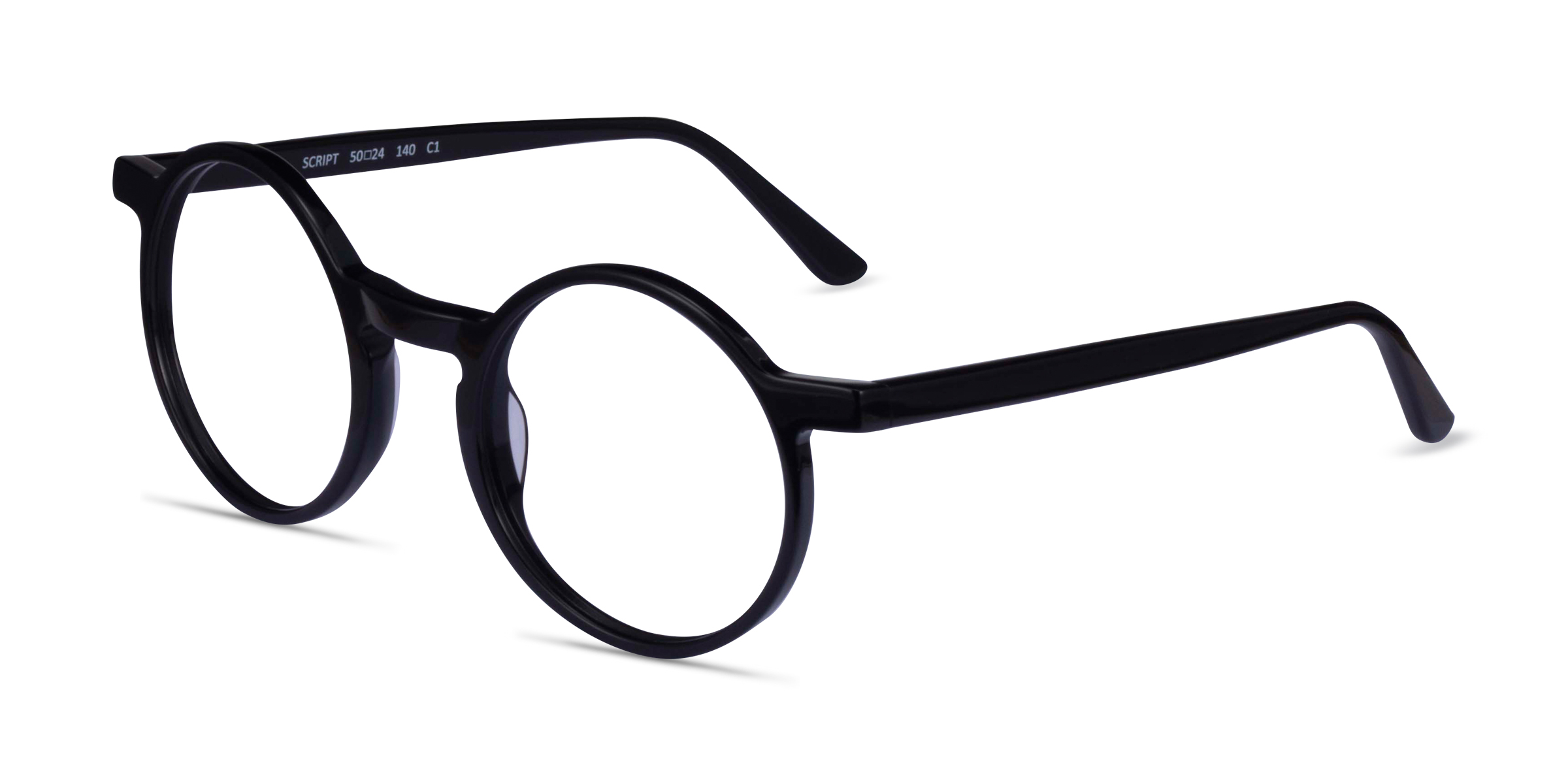 Script Round Black Full Rim Eyeglasses | Eyebuydirect Canada