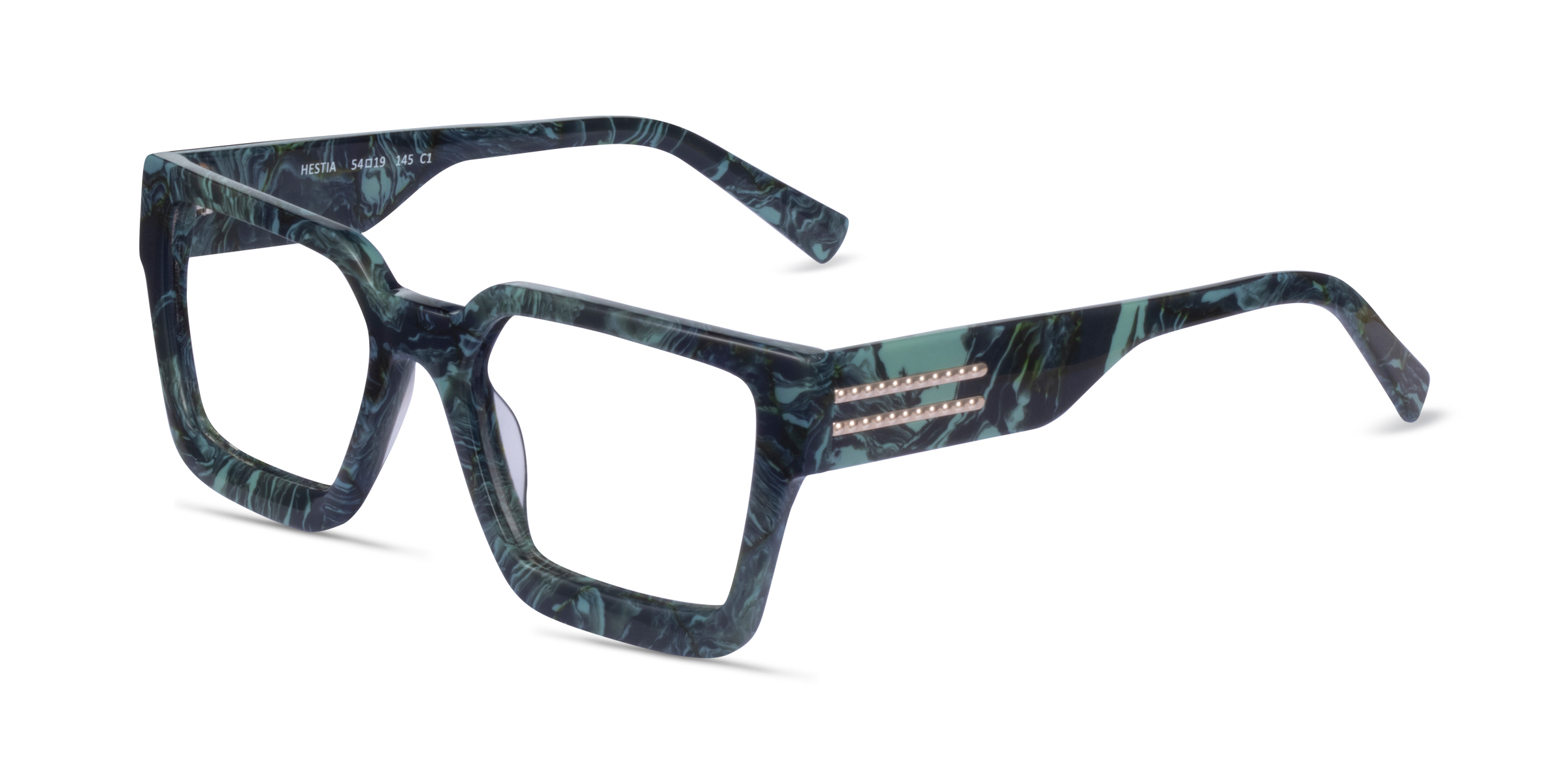 Hestia Square Green Floral Glasses for Women | Eyebuydirect