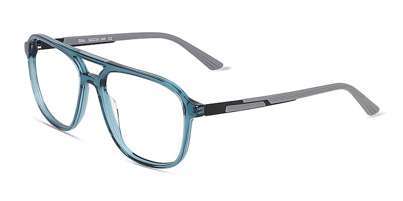 Zeal Aviator Shiny Crystal Green Full Rim Eyeglasses Eyebuydirect