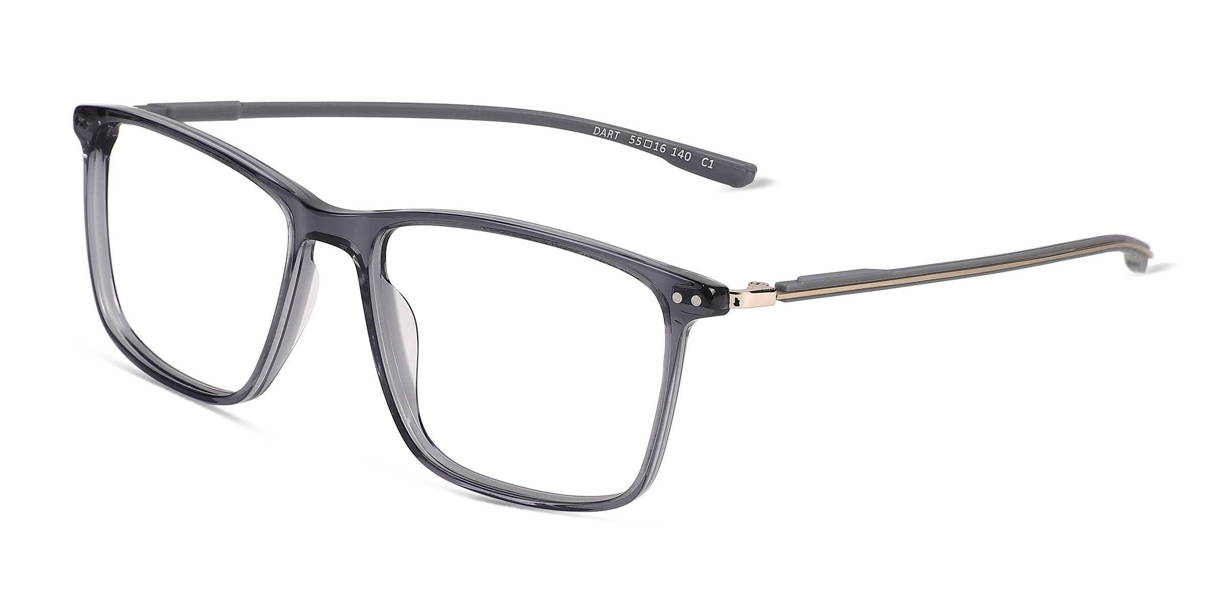 Dart Square Fade Crystal Gray Full Rim Eyeglasses | Eyebuydirect