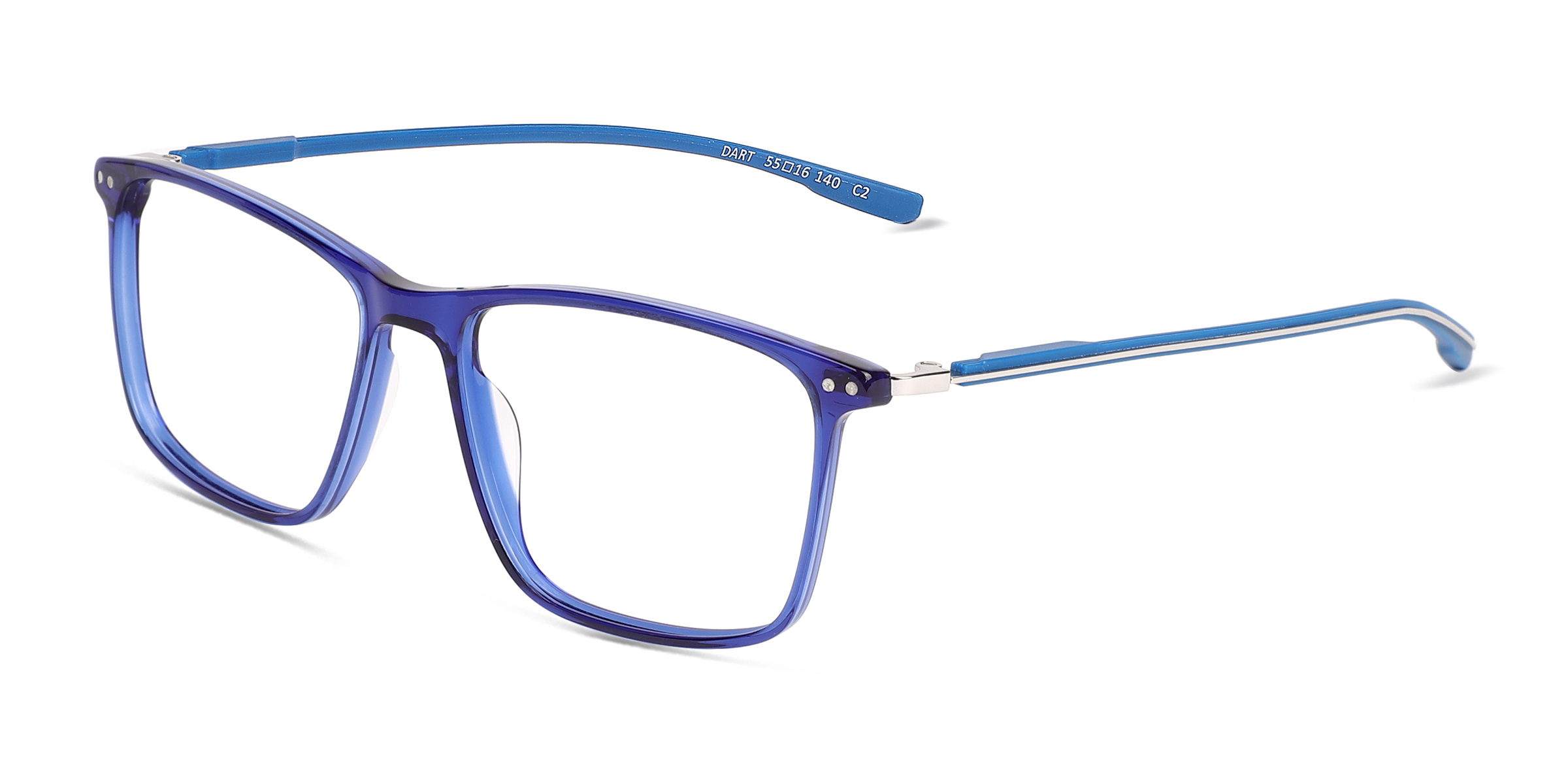 Dart Square Fade Crystal Blue Full Rim Eyeglasses | Eyebuydirect
