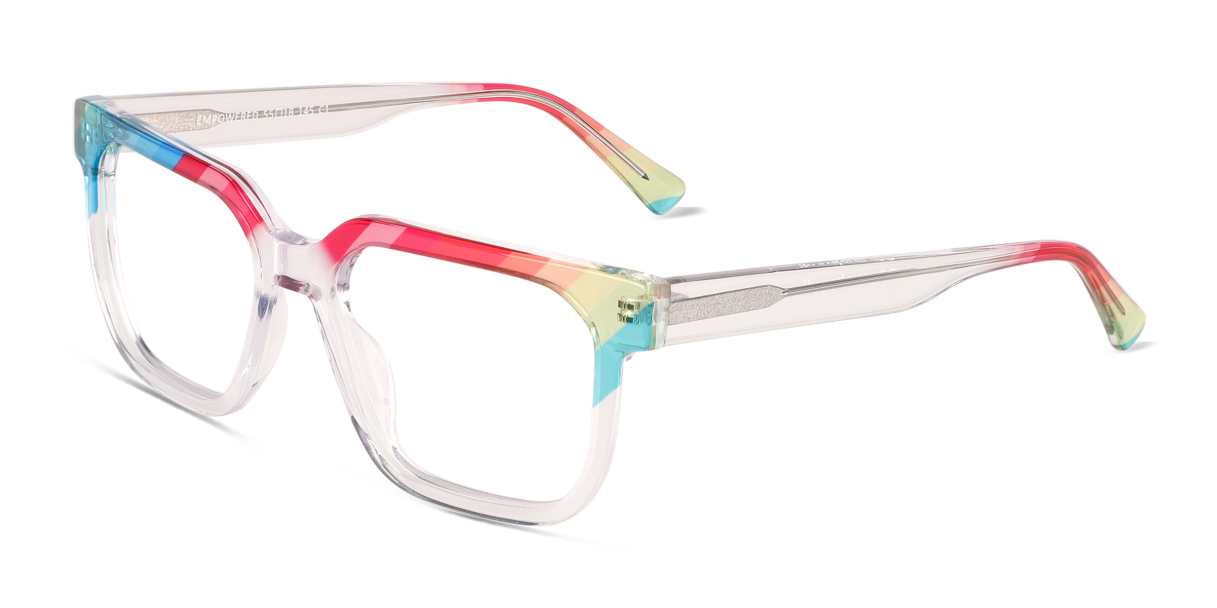 Empowered Square Rainbow Clear Full Rim Eyeglasses | Eyebuydirect Canada