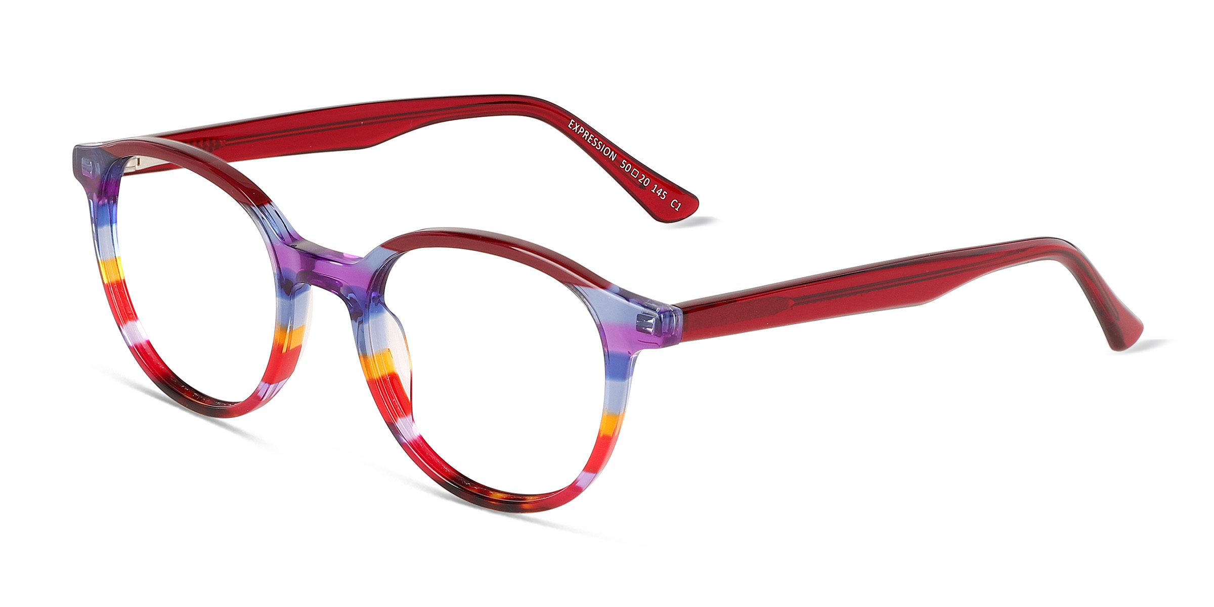 Expression Round Red Blue Rainbow Full Rim Eyeglasses | Eyebuydirect