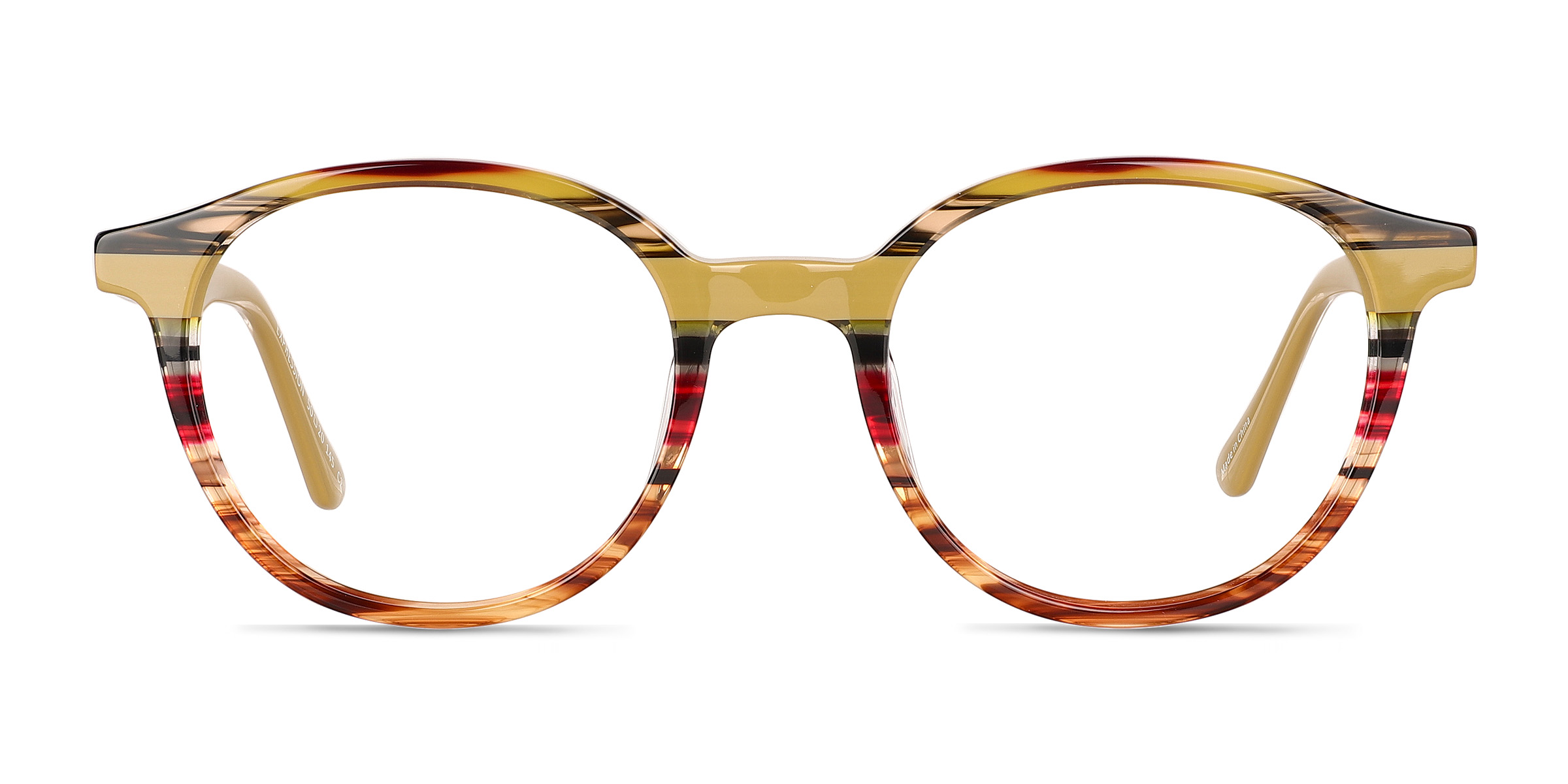 Expression Round Brown Yellow Striped Full Rim Eyeglasses | Eyebuydirect