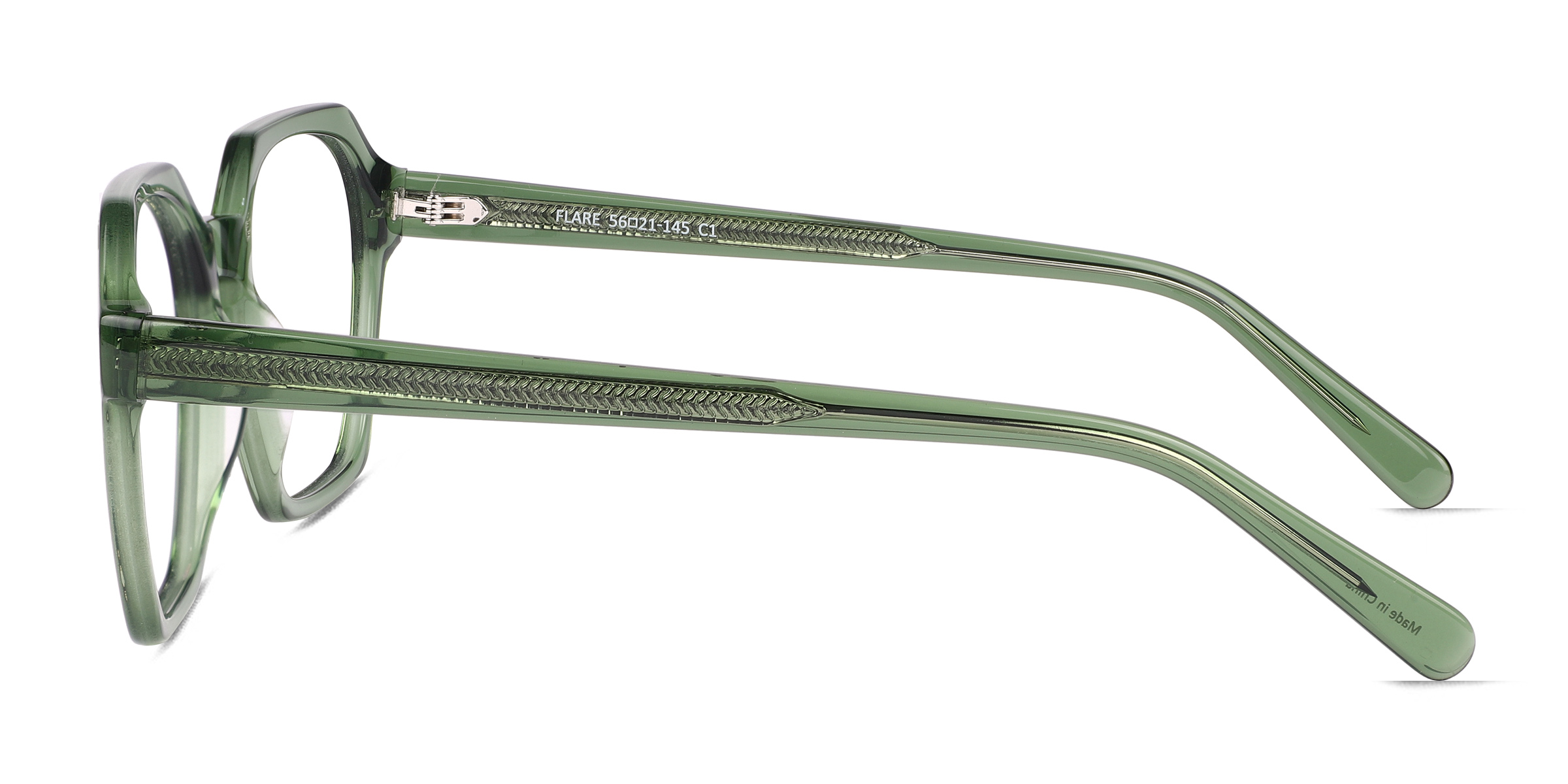 Flare Square Crystal Green Full Rim Eyeglasses | Eyebuydirect