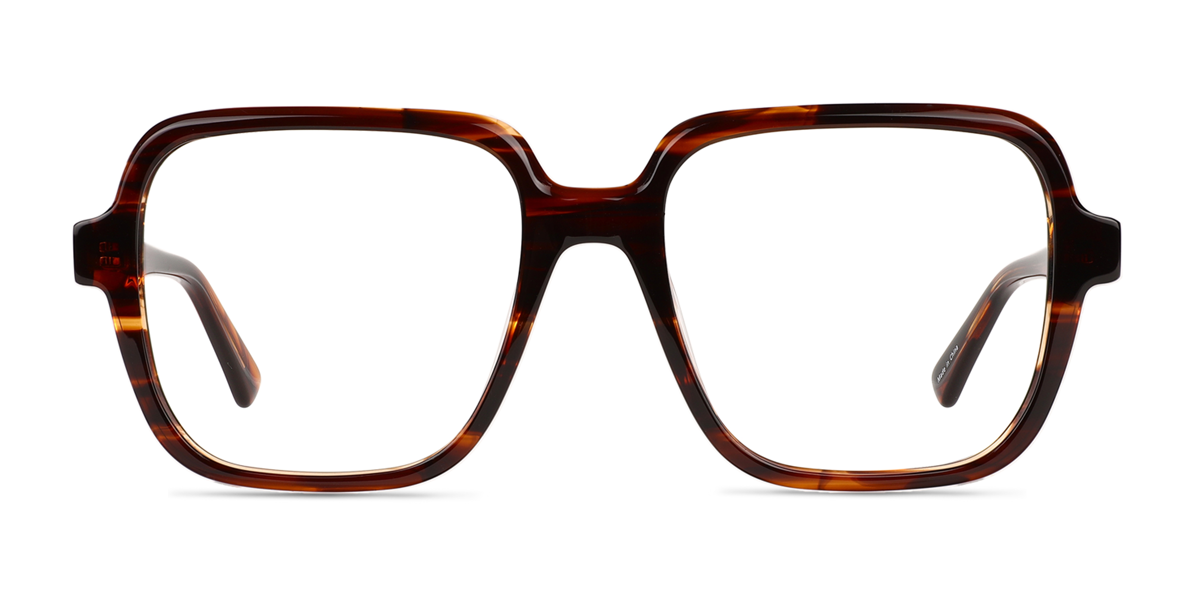 Saturday Square Brown Striped Full Rim Eyeglasses | Eyebuydirect Canada