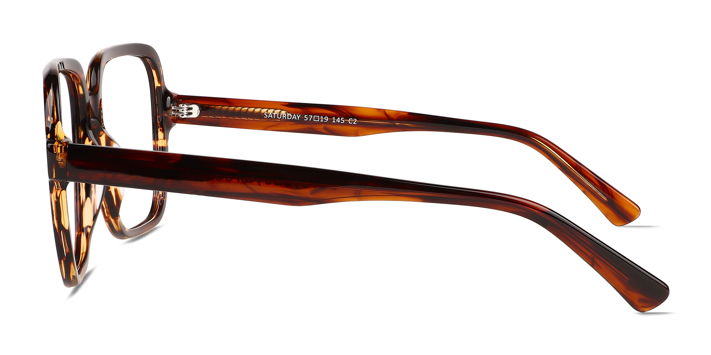 Saturday Square Brown Striped Full Rim Eyeglasses | Eyebuydirect