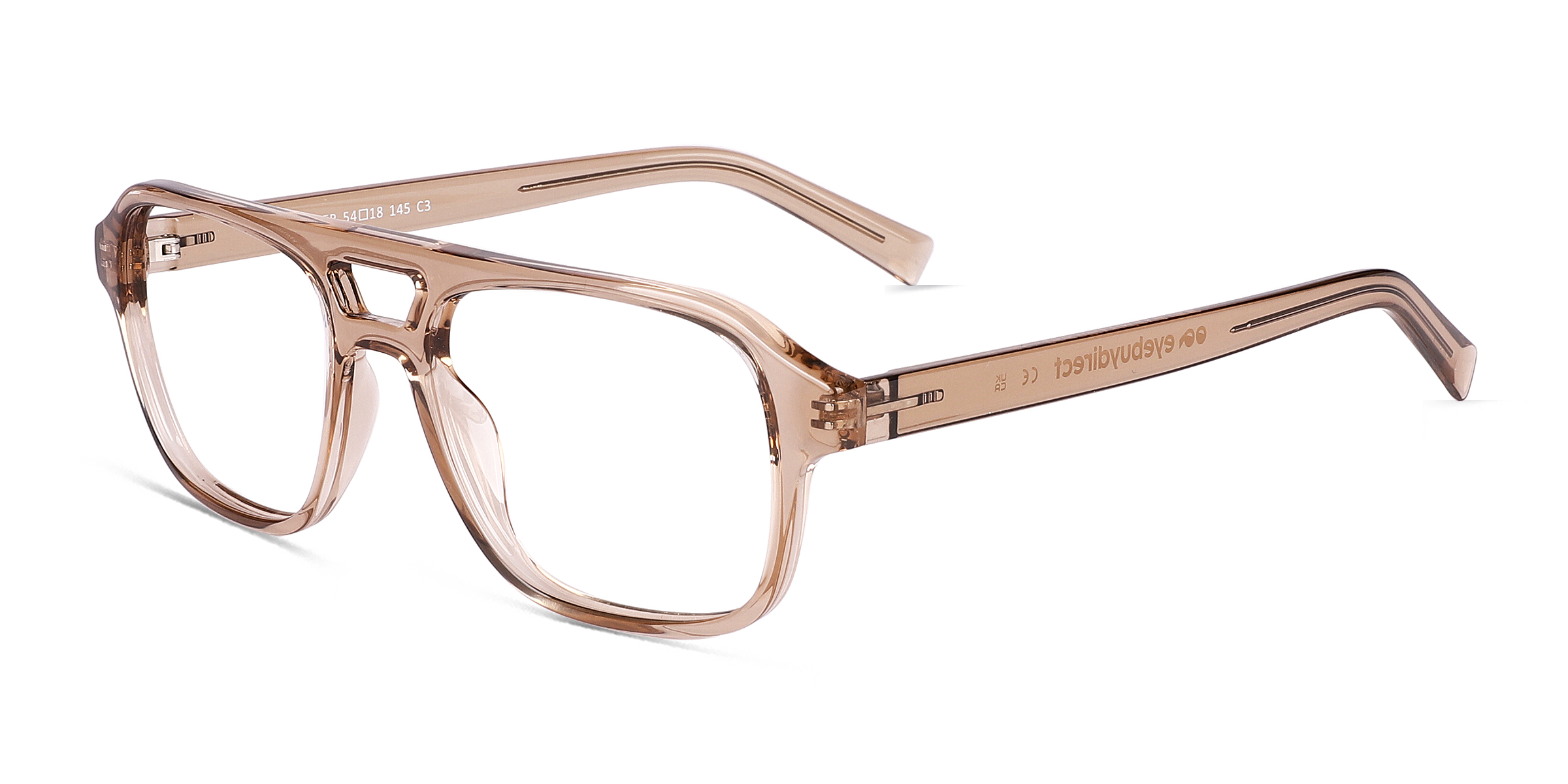 Conifer Aviator Crystal Light Brown Glasses for Men | Eyebuydirect