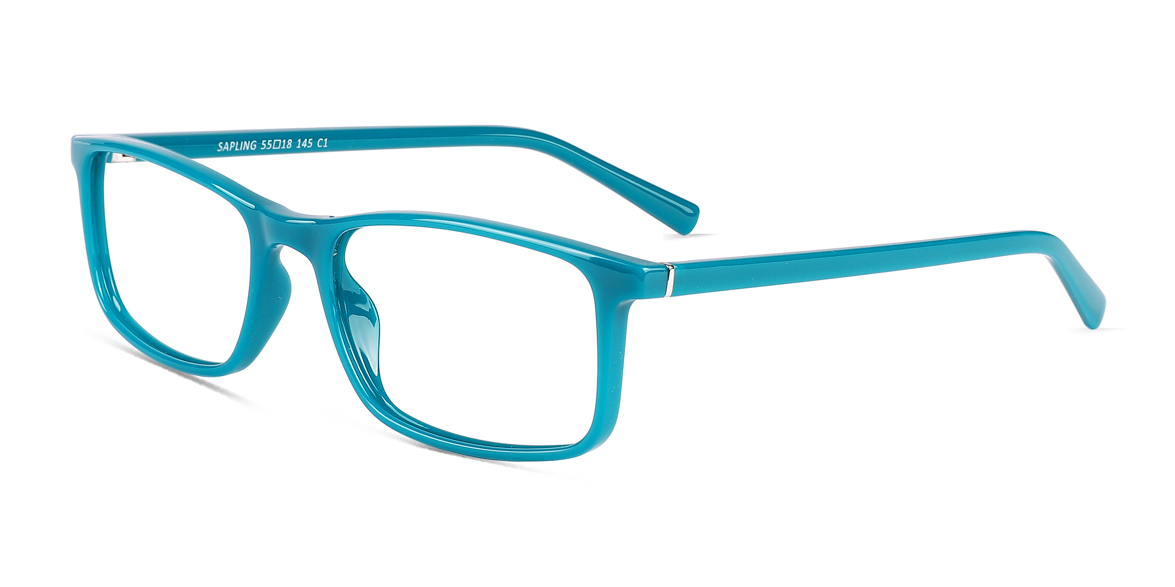 Sapling Rectangle Shiny Solid Green Glasses for Men | Eyebuydirect