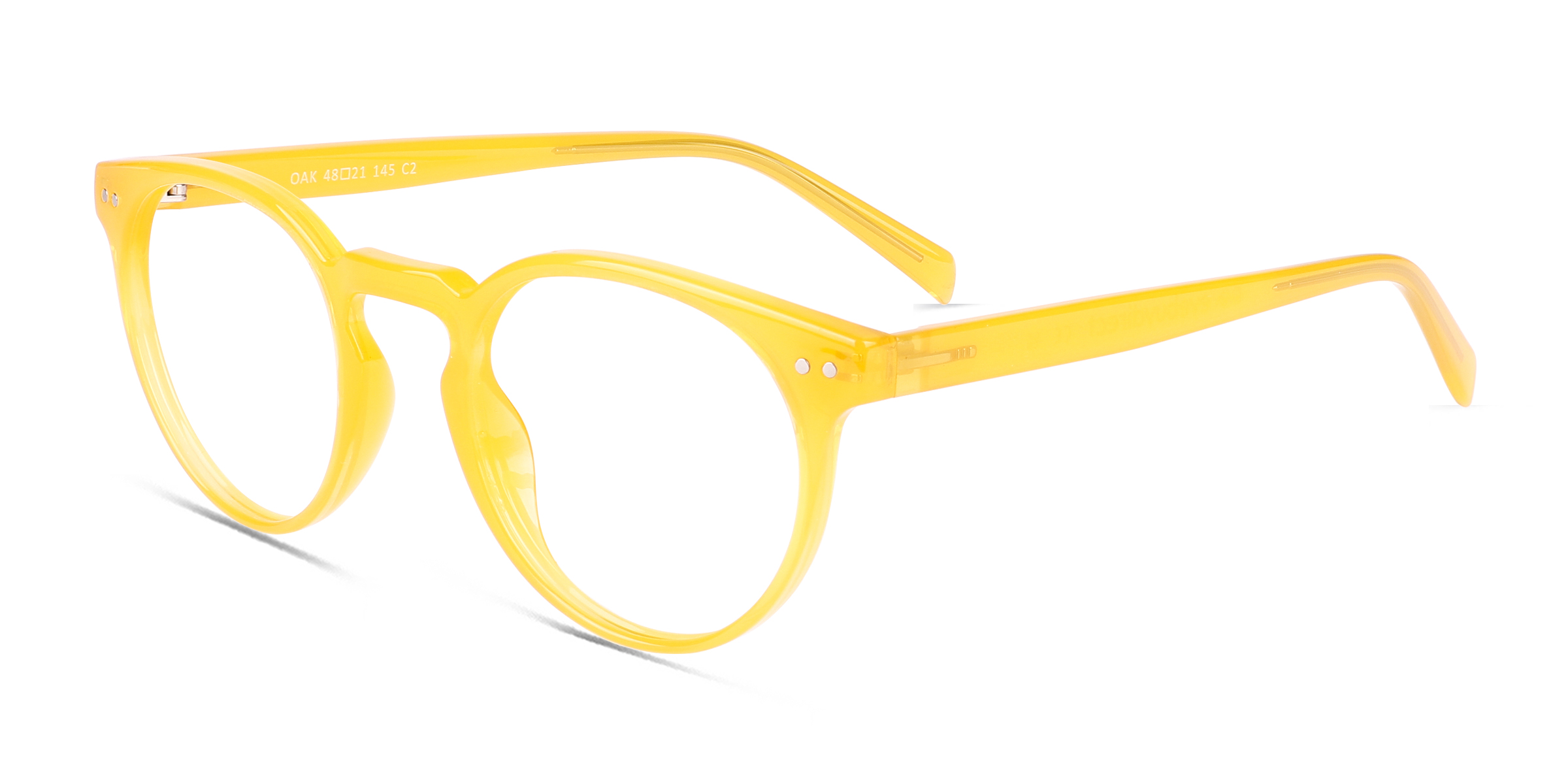 Oak Round Crystal Yellow Full Rim Eyeglasses | Eyebuydirect