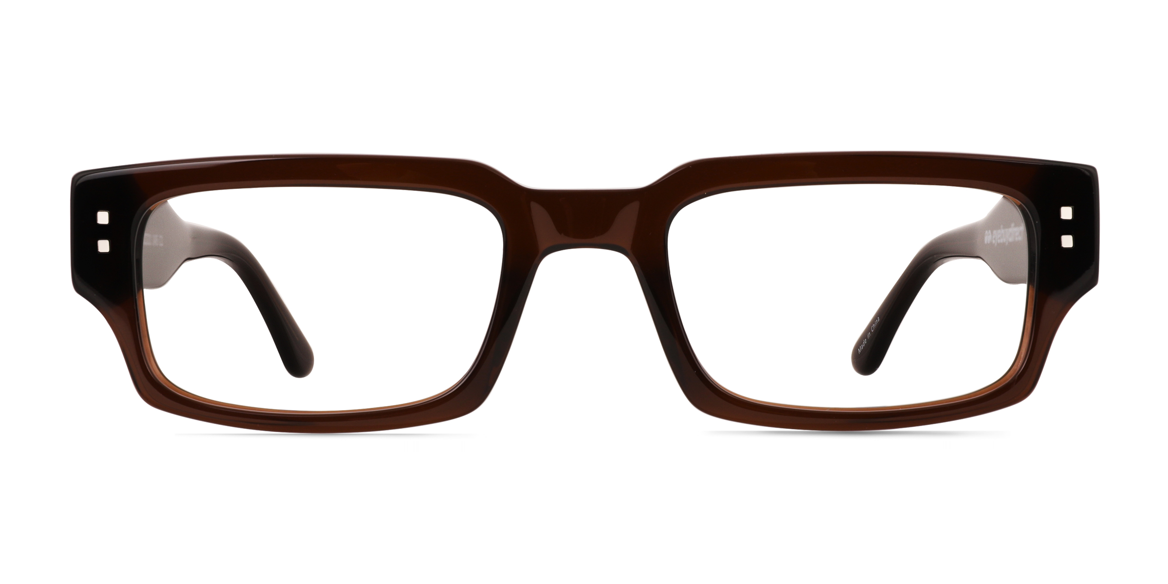 Bryn Rectangle Crystal Brown Full Rim Eyeglasses | Eyebuydirect
