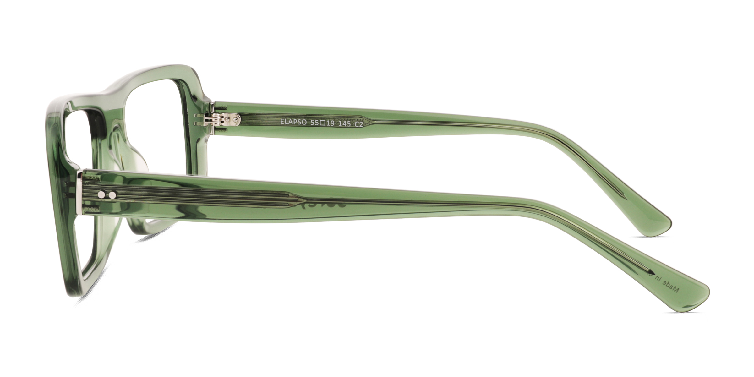 Elapso Rectangle Clear Green Glasses for Men | Eyebuydirect