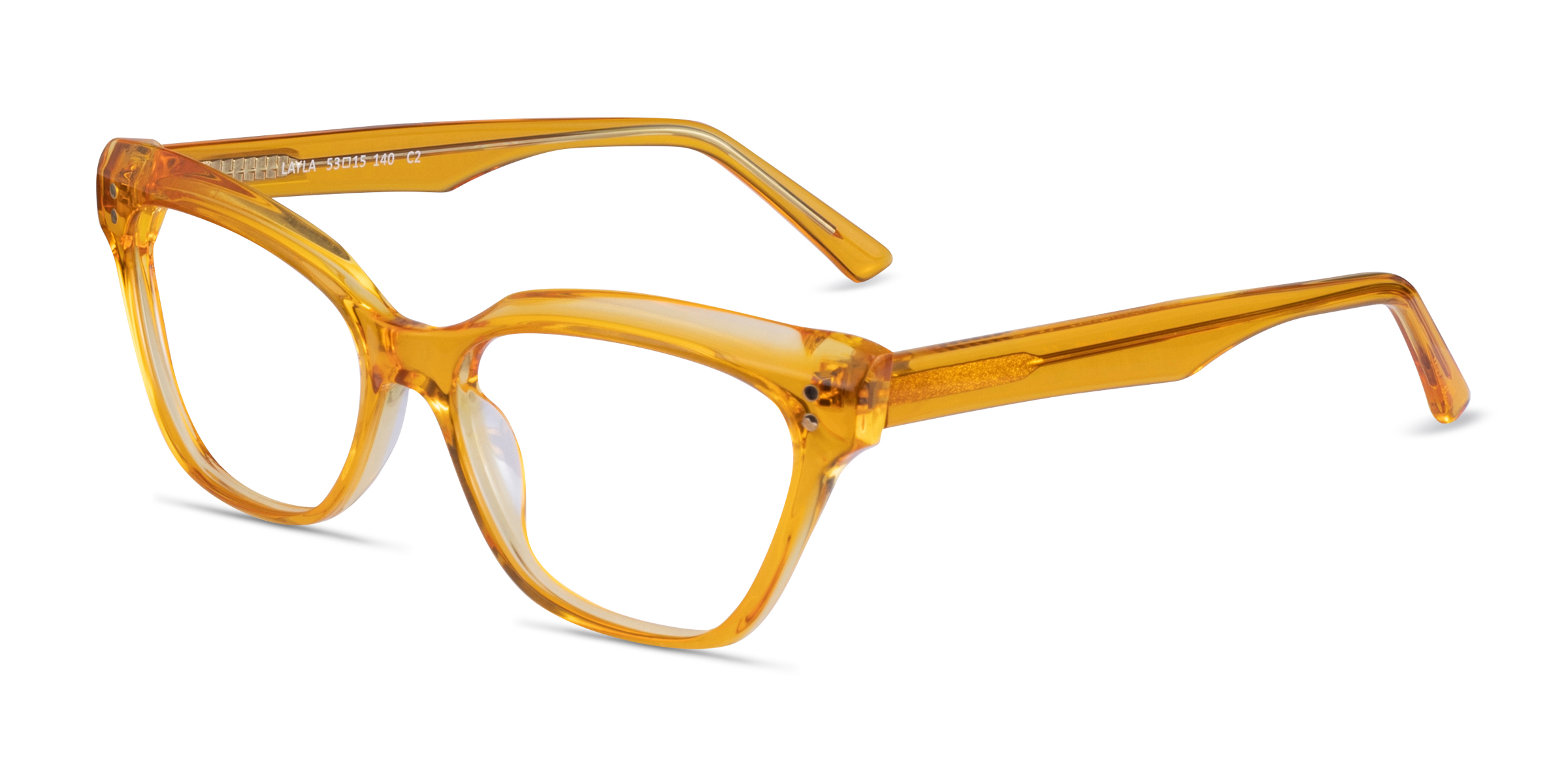 Layla Cat Eye Crystal Yellow Glasses for Women | Eyebuydirect