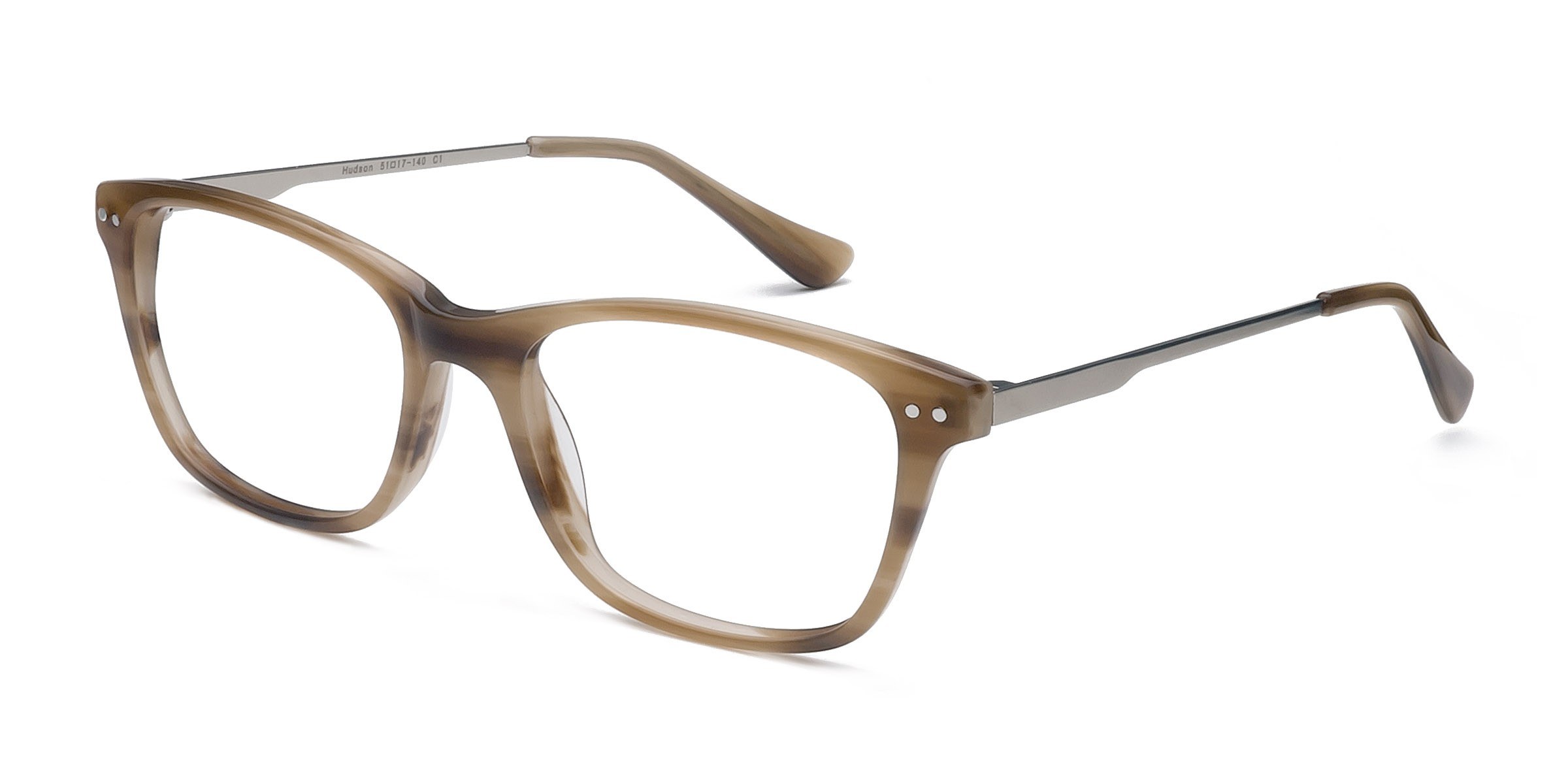 Hudson Rectangle Brown Striped Glasses for Women | Eyebuydirect