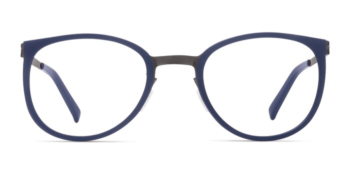 Alpha Round Navy Full Rim Eyeglasses | Eyebuydirect