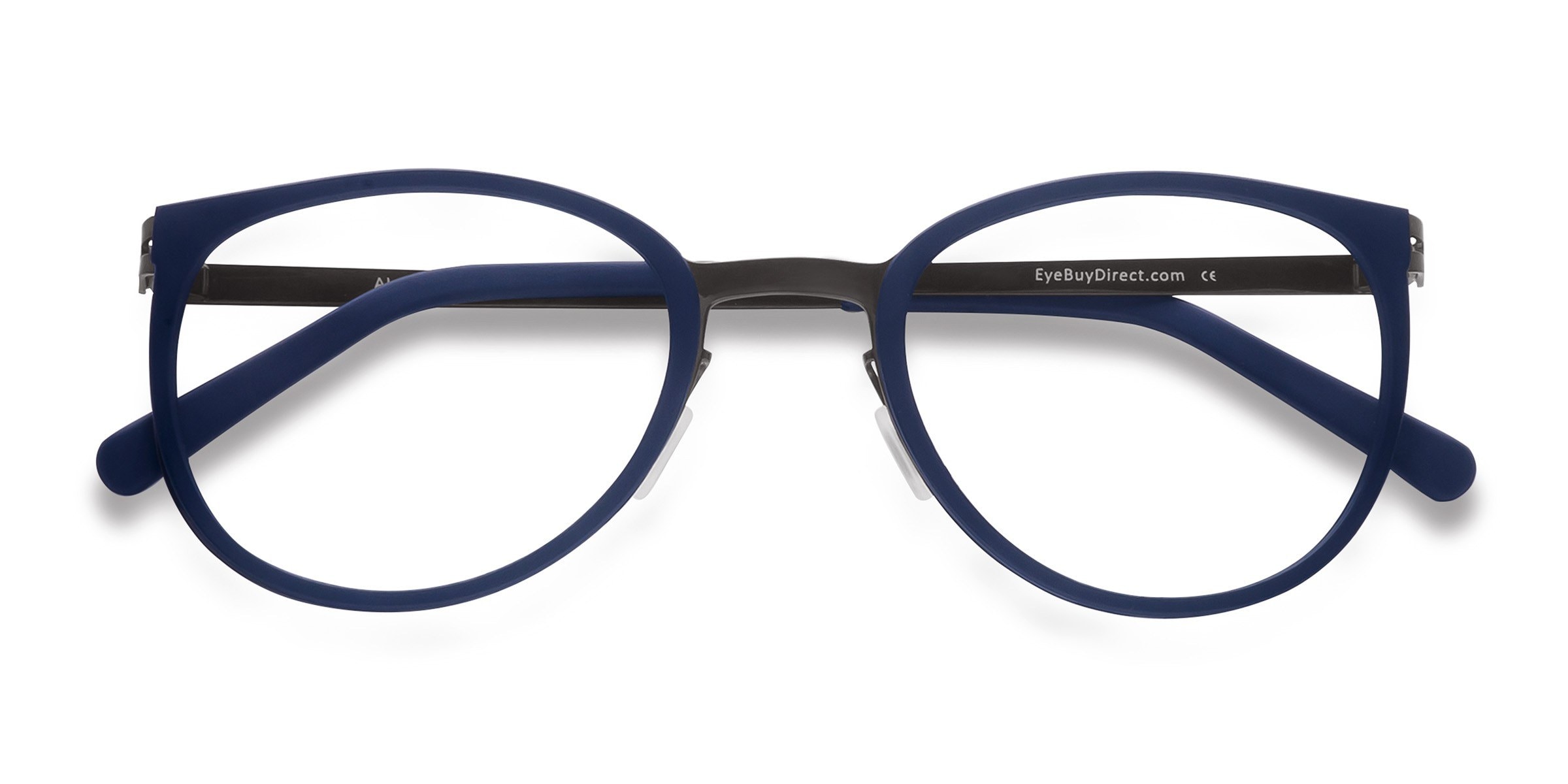 Alpha Round Navy Full Rim Eyeglasses | Eyebuydirect Canada