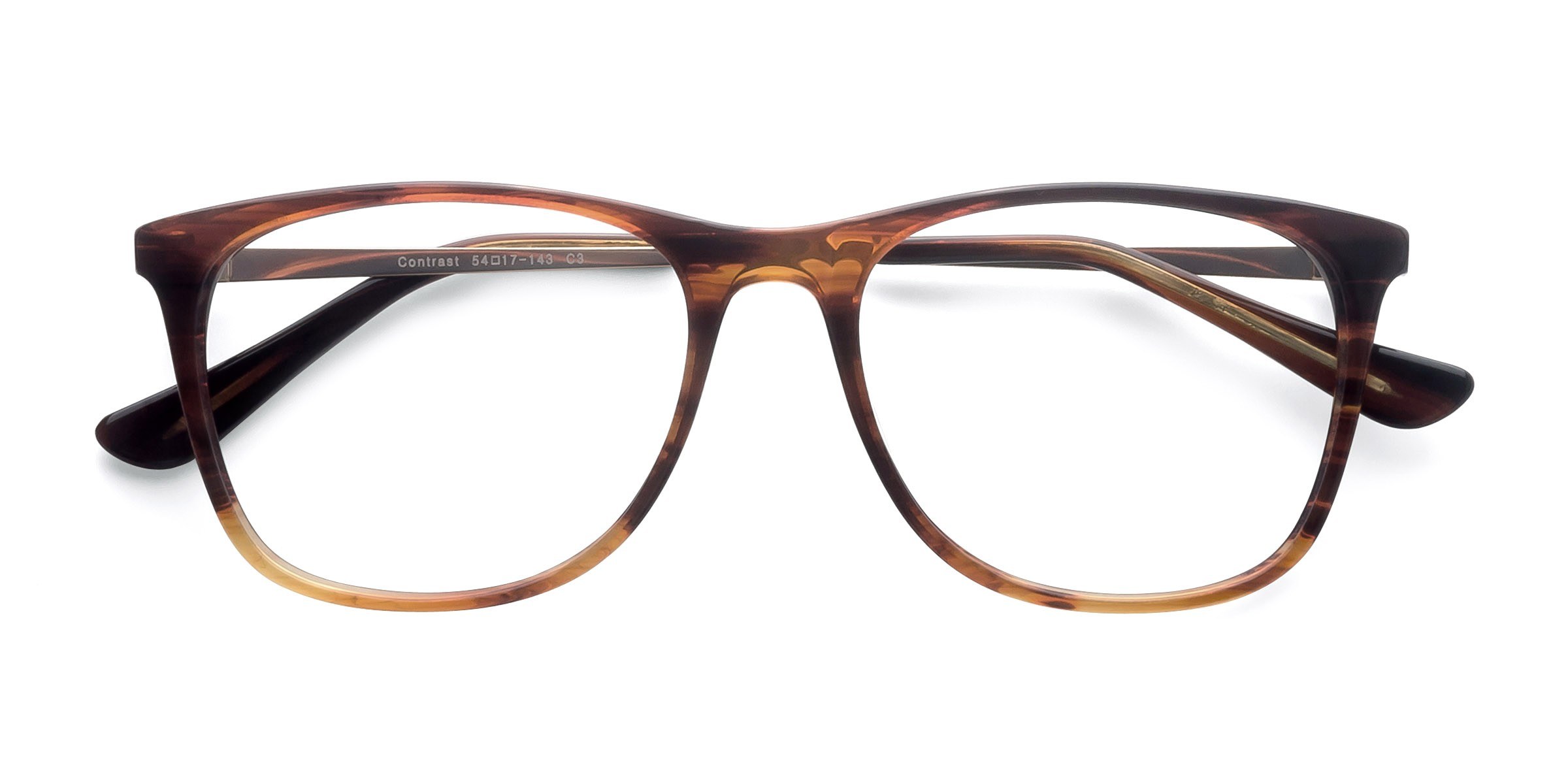 Contrast Square Brown Full Rim Eyeglasses | Eyebuydirect