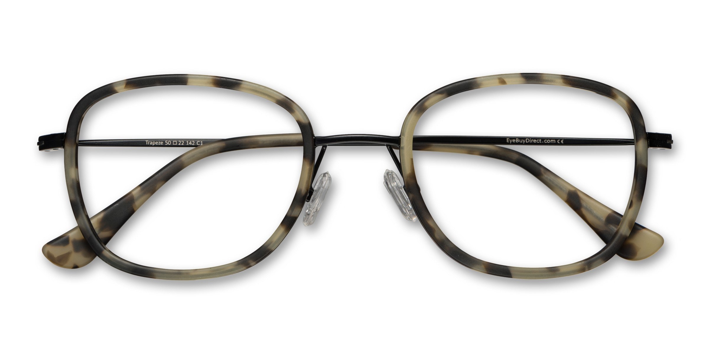 Trapeze Square Matte Tortoise Full Rim Eyeglasses | Eyebuydirect Canada