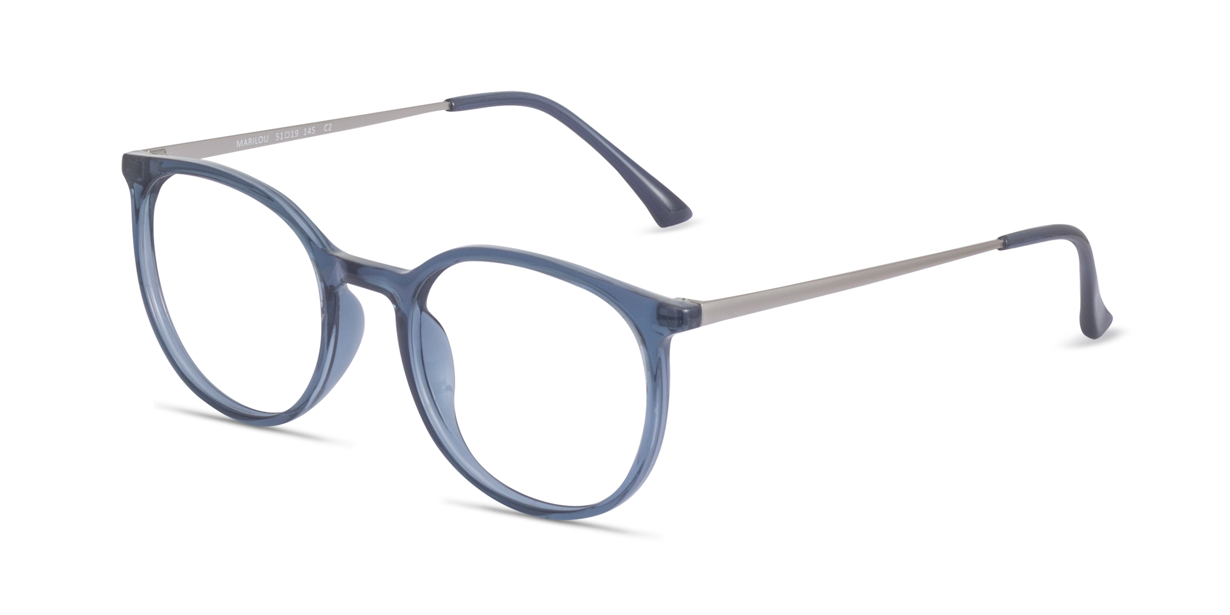Marilou Round Clear Cobalt Full Rim Eyeglasses | Eyebuydirect