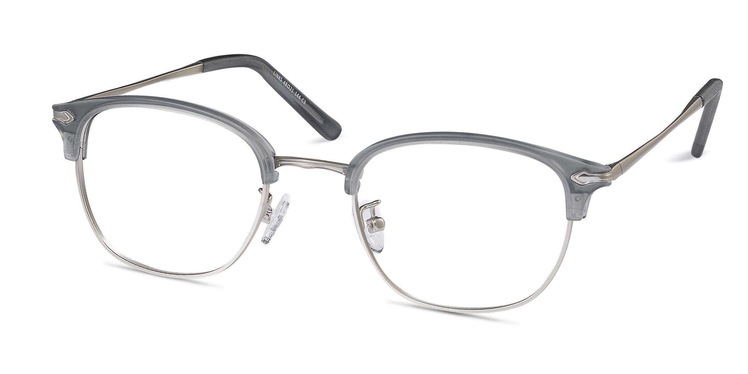 Links Browline Matte Gray Full Rim Eyeglasses | Eyebuydirect