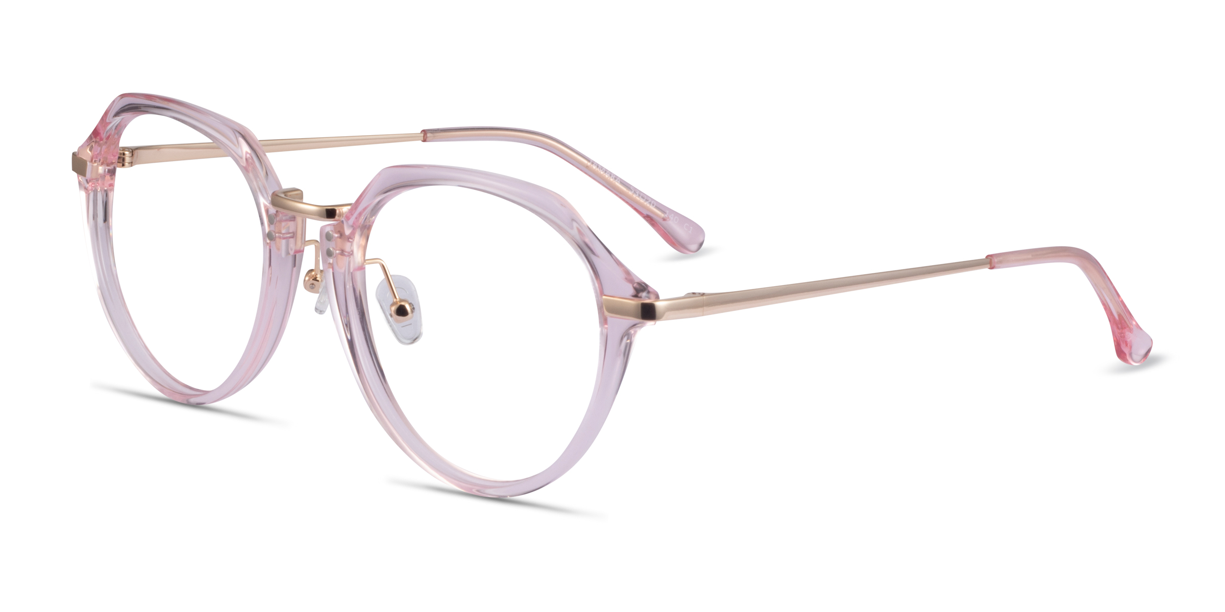 Tamara Geometric Clear Pink Glasses for Women | Eyebuydirect
