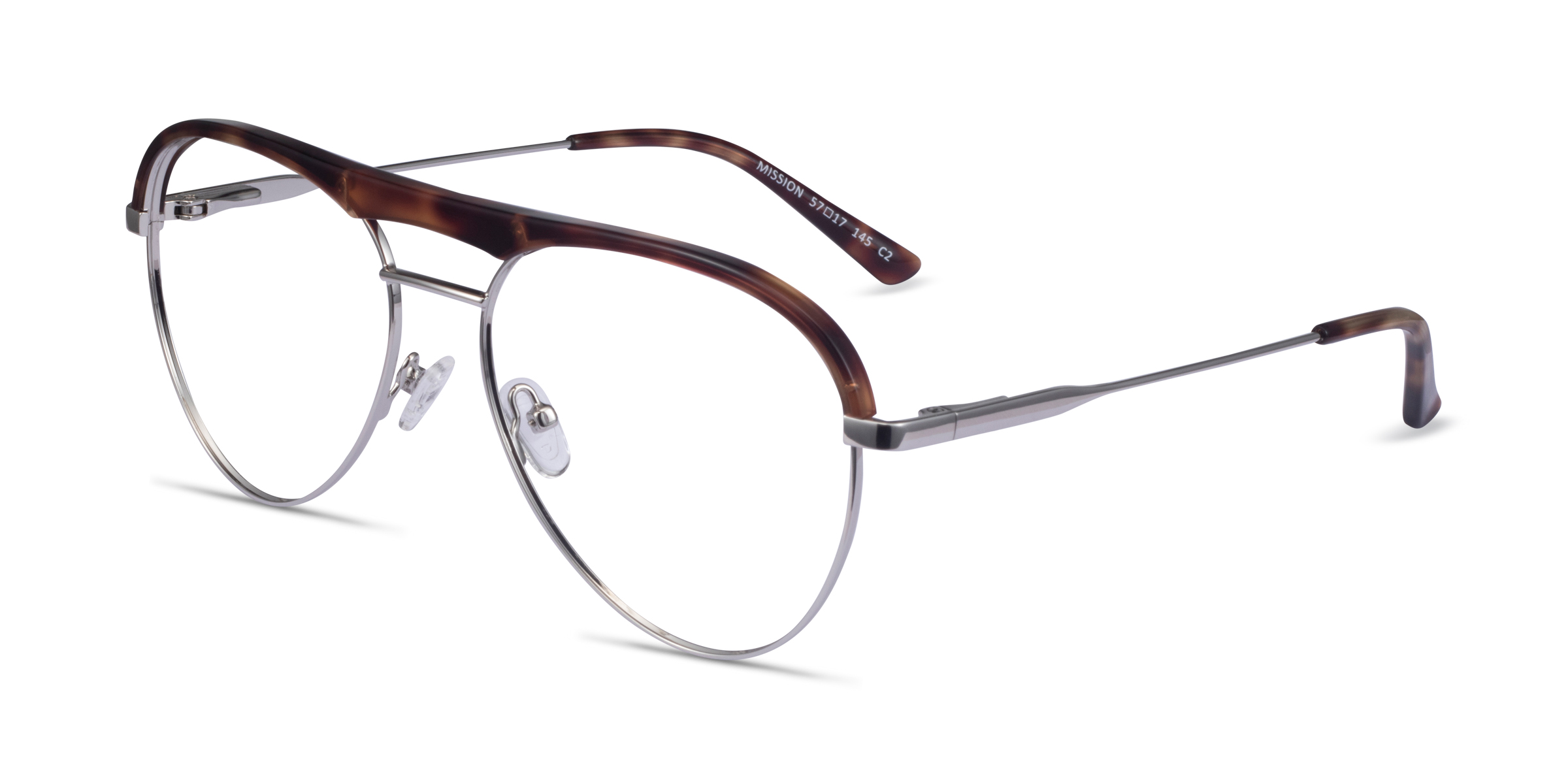Mission Aviator Tortoise & Silver Glasses for Men | Eyebuydirect