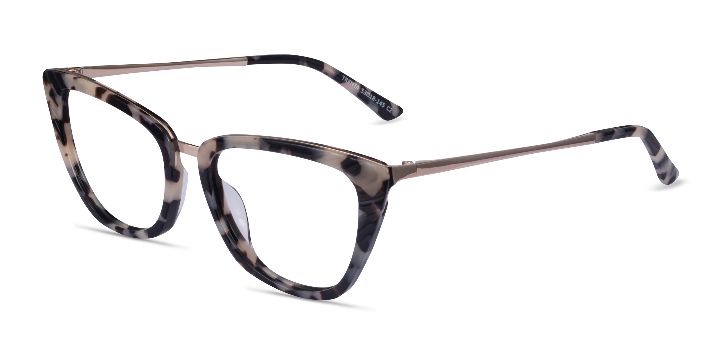 Trenta Cat Eye Ivory Tortoise Gold Glasses for Women | Eyebuydirect