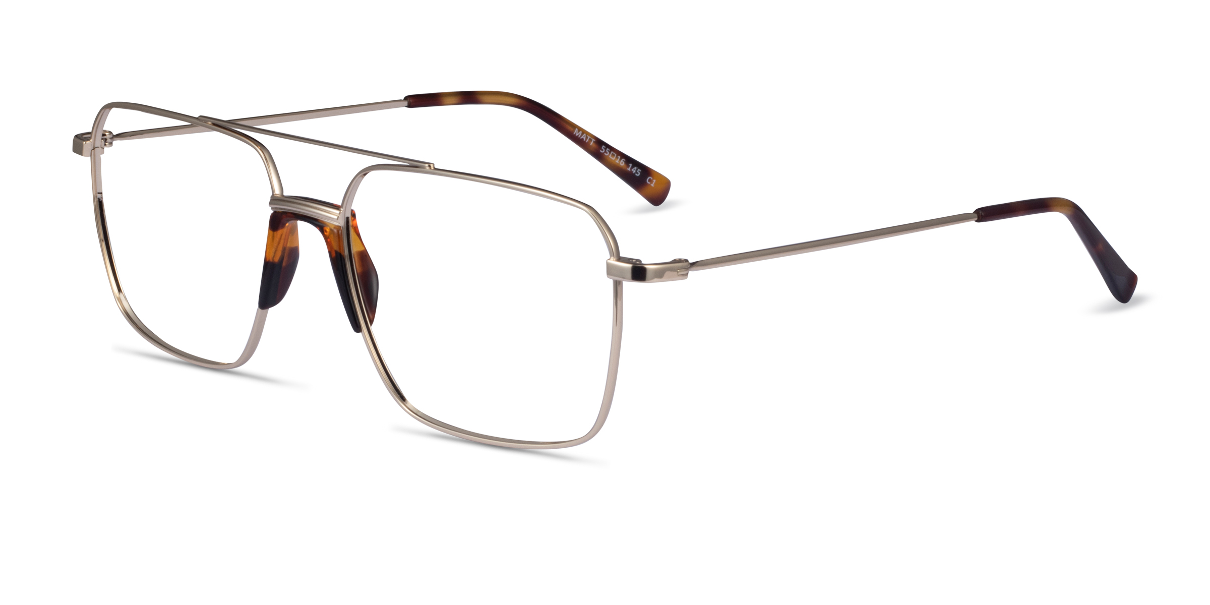 Matt Aviator Gold Tortoise Glasses for Men | Eyebuydirect