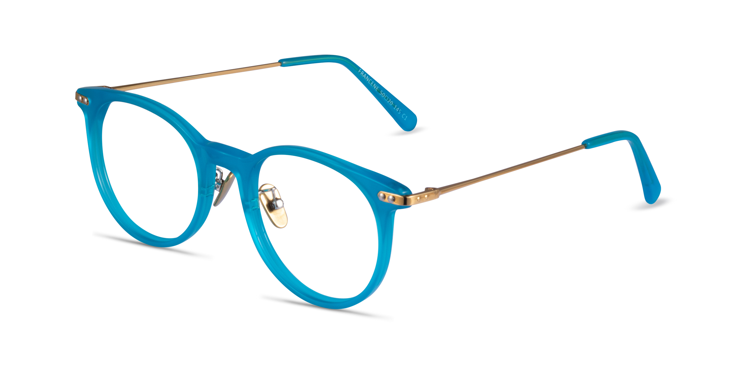 Francene Round Aqua Gold Full Rim Eyeglasses | Eyebuydirect