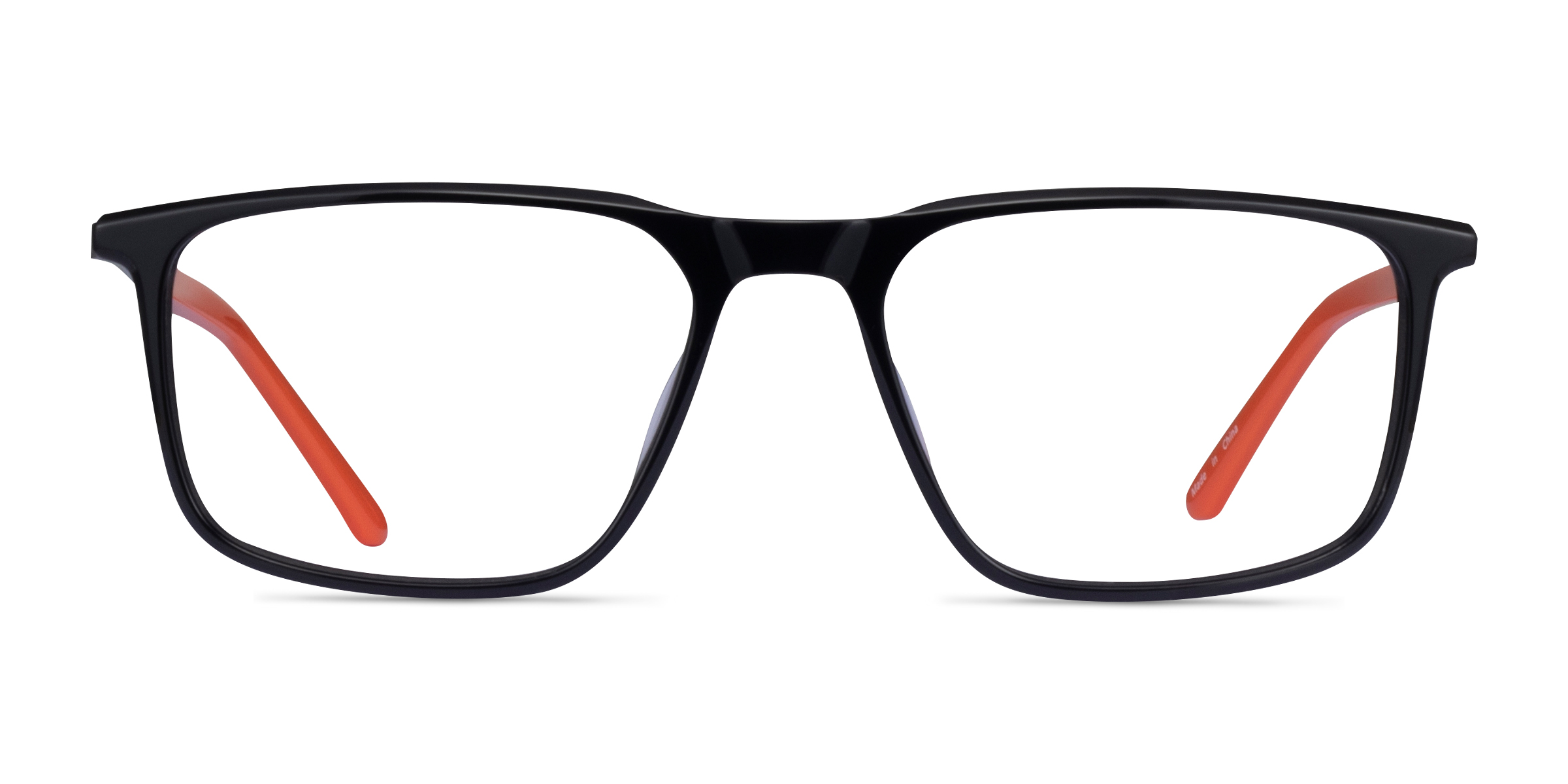Trade Rectangle Black Gunmetal Orange Full Rim Eyeglasses | Eyebuydirect