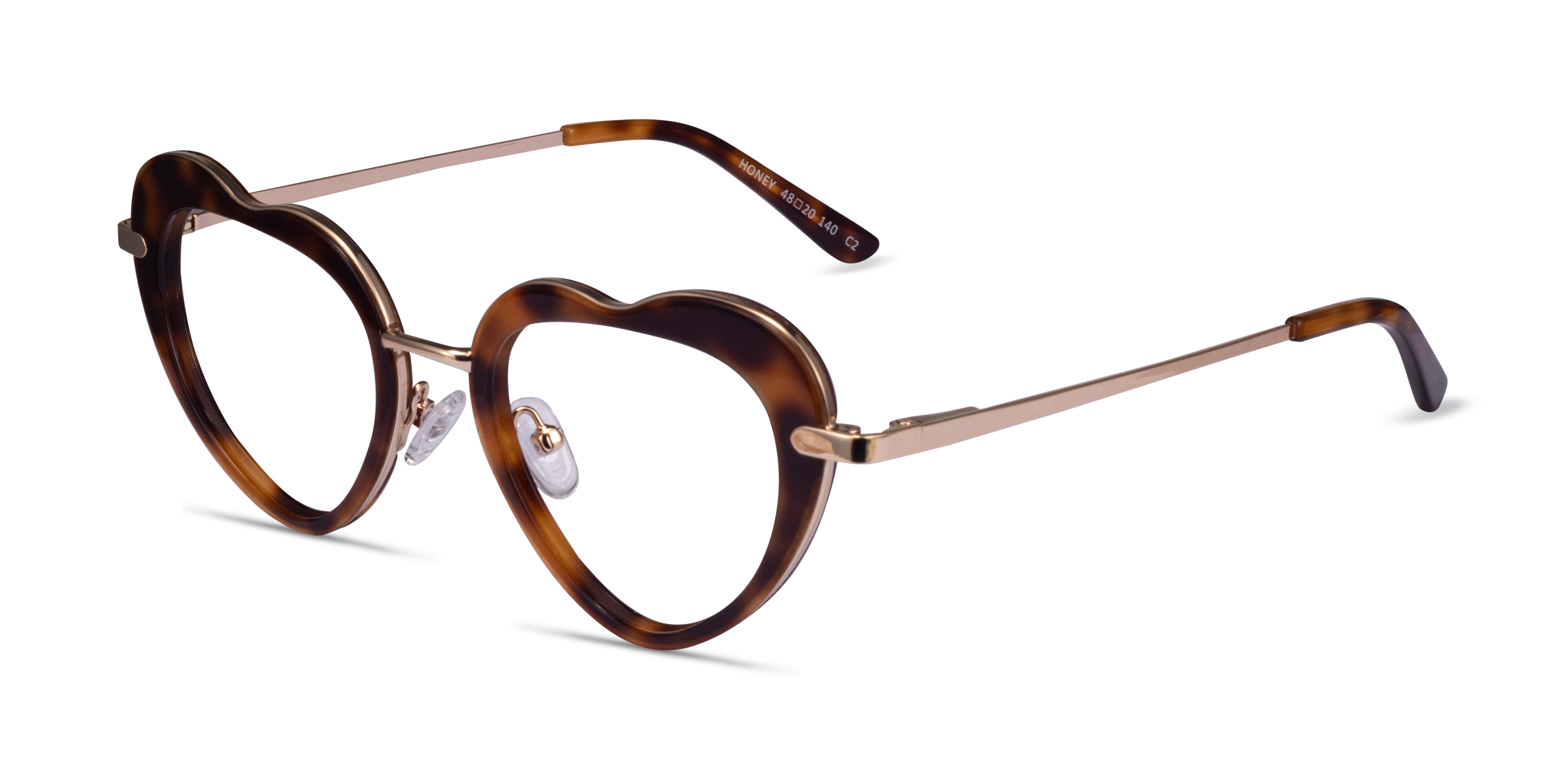 Honey Heart Tortoise Gold Glasses for Women | Eyebuydirect