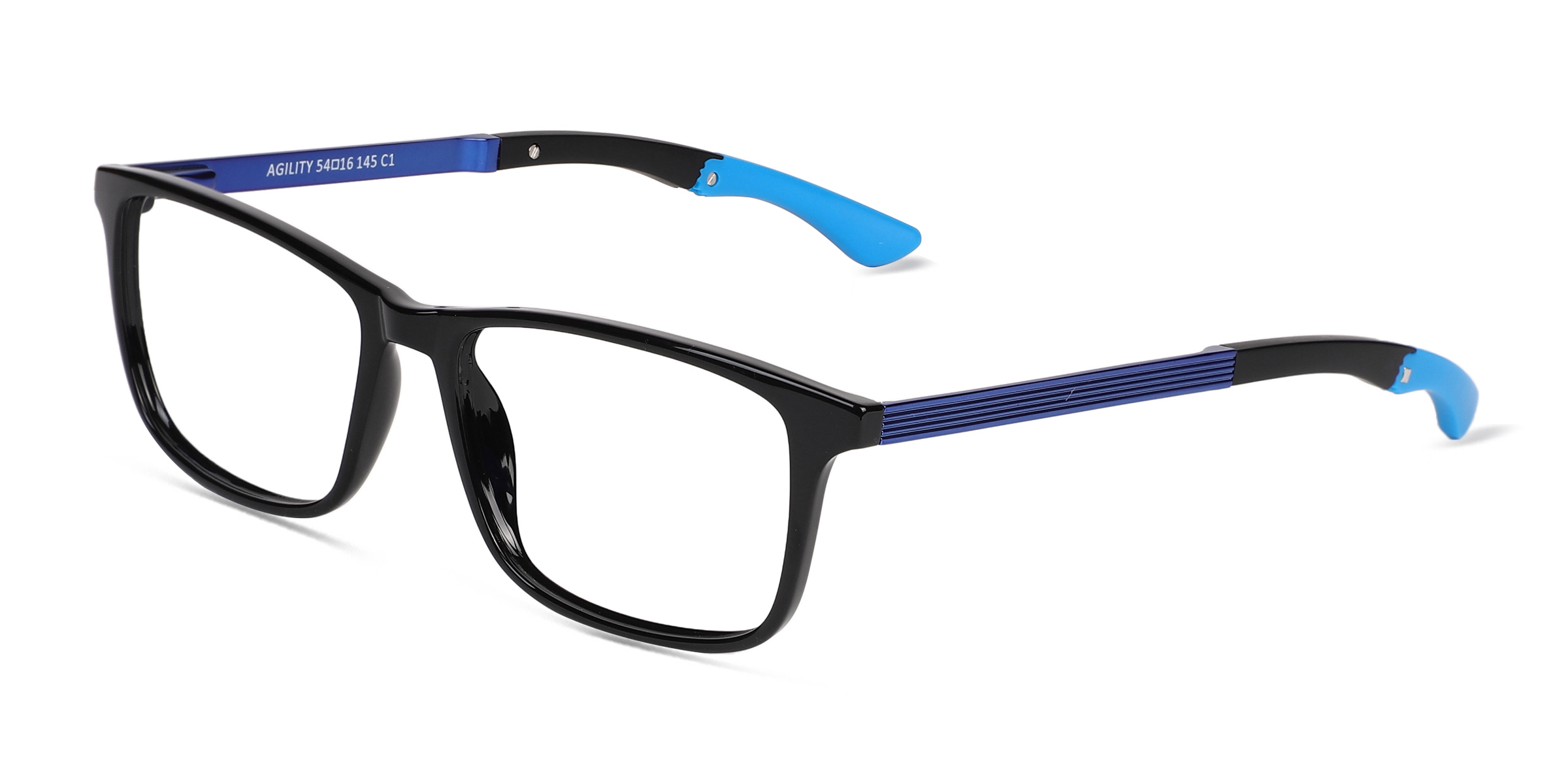 Agility Rectangle Solid Black Full Rim Eyeglasses | Eyebuydirect Canada