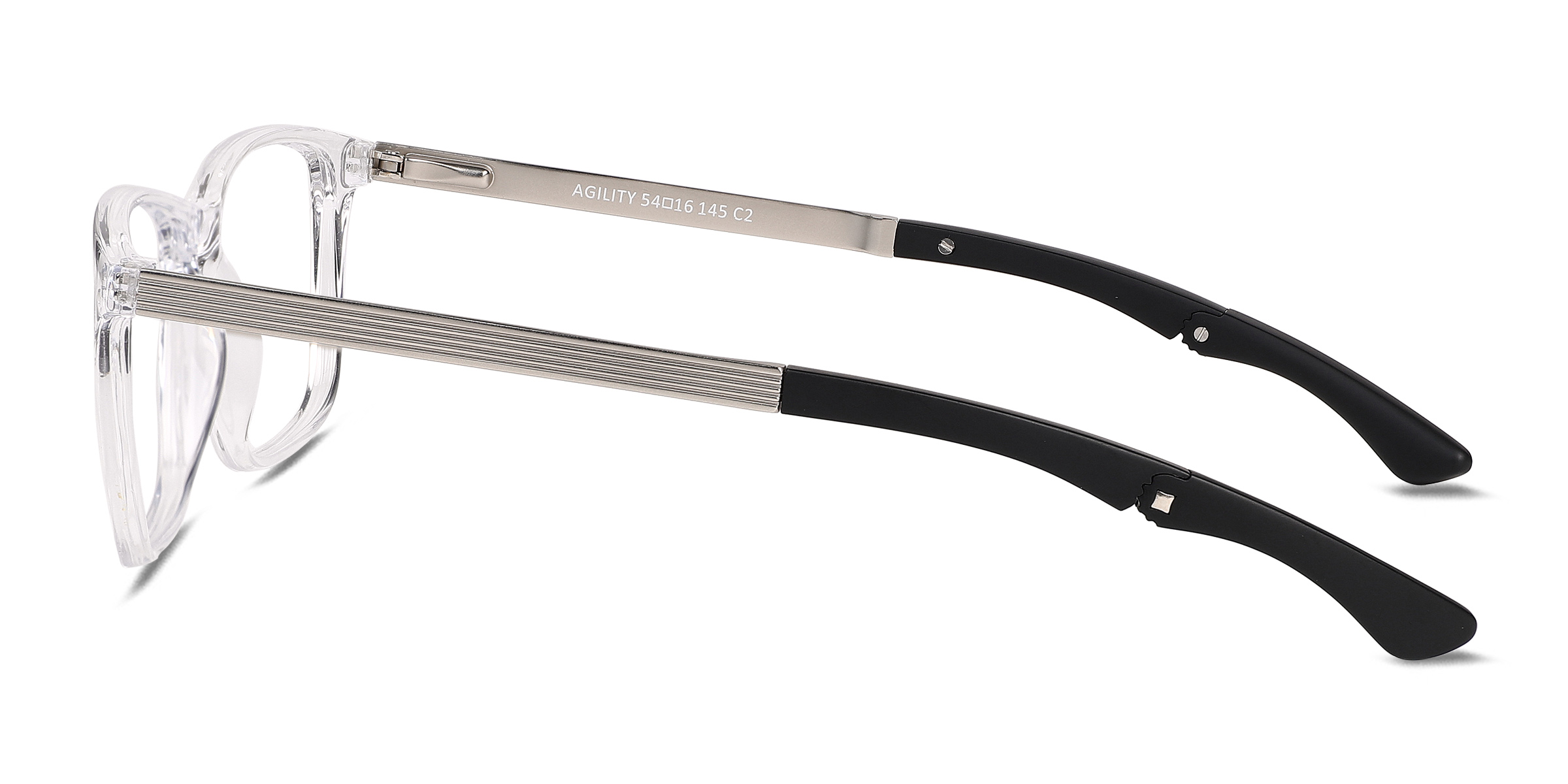 Agility Rectangle Clear Crystal Full Rim Eyeglasses | Eyebuydirect Canada