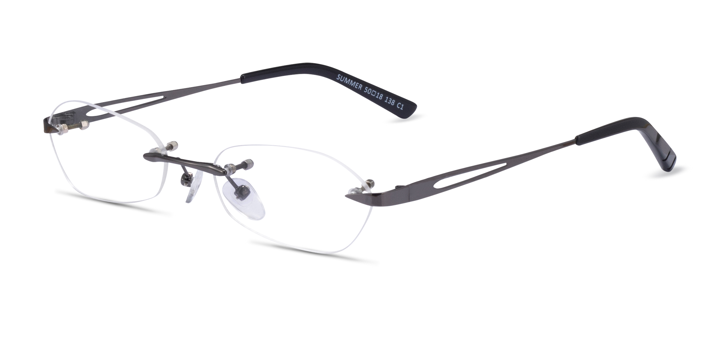Summer Oval Gunmetal Rimless Eyeglasses | Eyebuydirect