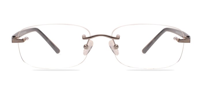 Vernon XXL Rectangle Gunmetal Rimless Eyeglasses | Eyebuydirect Canada