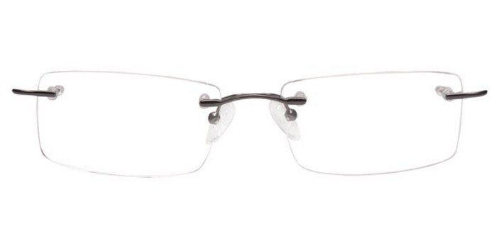 Pickering Rectangle Gunmetal Rimless Eyeglasses | Eyebuydirect Canada