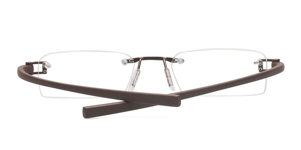 Andre Rectangle Coffee Rimless Eyeglasses | Eyebuydirect