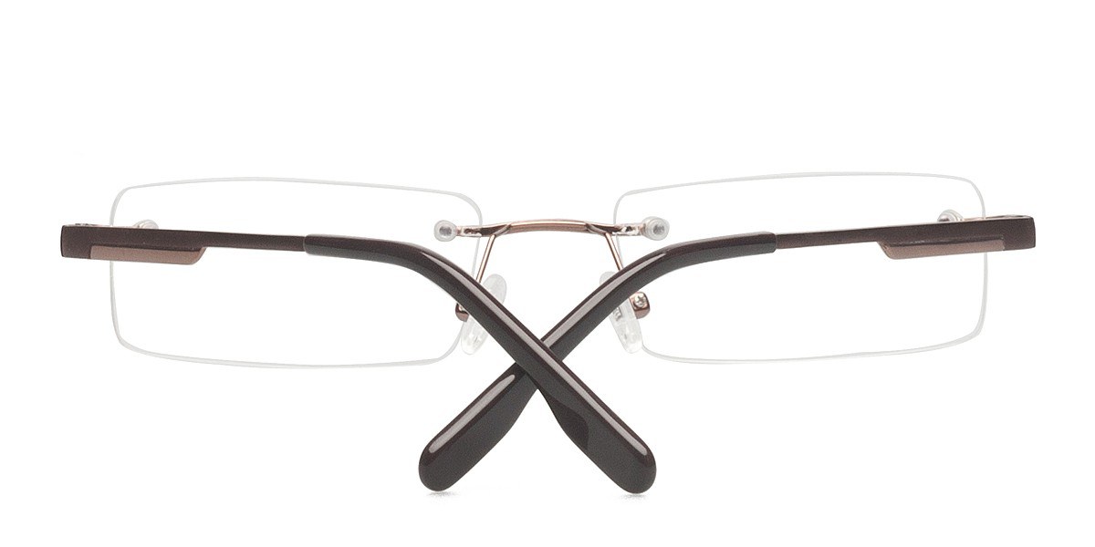 Alonzo Rectangle Brown Rimless Eyeglasses | Eyebuydirect Canada