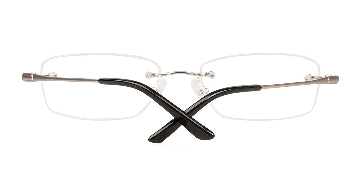 Benson Rectangle Silver Rimless Eyeglasses | Eyebuydirect Canada