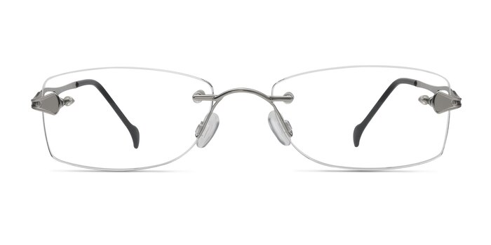 Rivet Rectangle Silver Glasses for Women | Eyebuydirect Canada