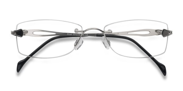 Rivet Rectangle Silver Glasses for Women | Eyebuydirect Canada