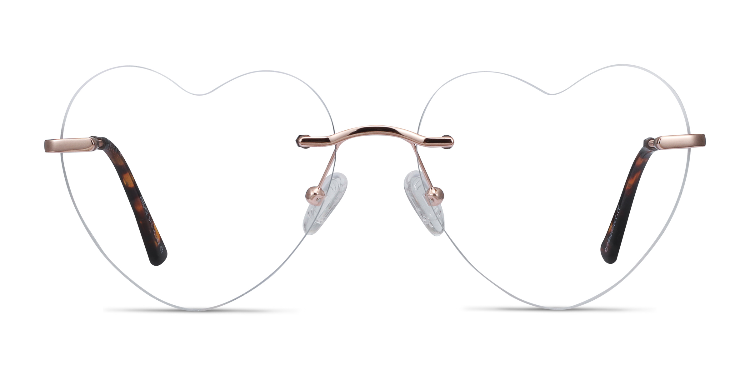 Amore Heart Rose Gold Rimless Eyeglasses | Eyebuydirect