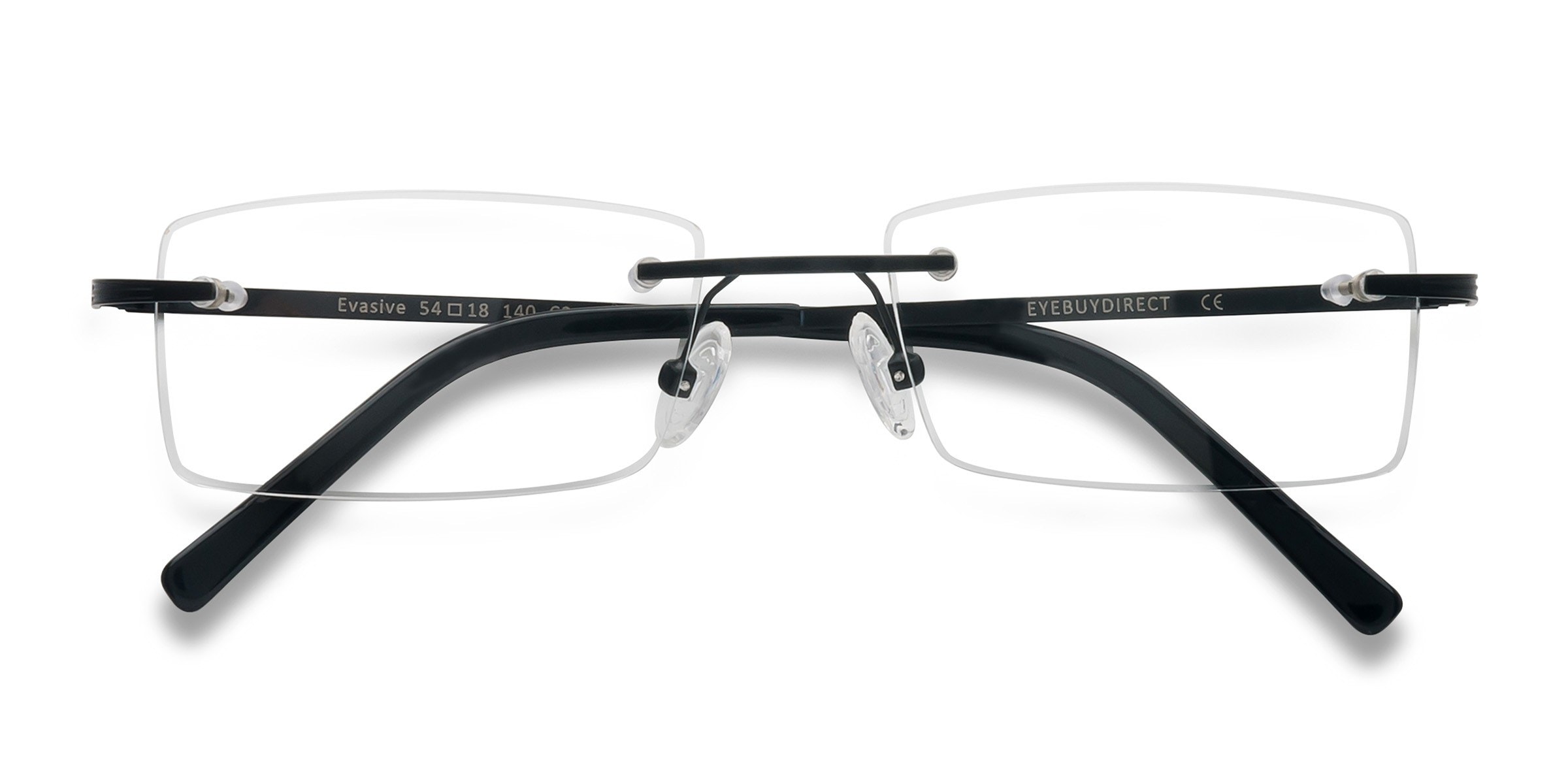 Evasive Rectangle Black Rimless Eyeglasses | Eyebuydirect