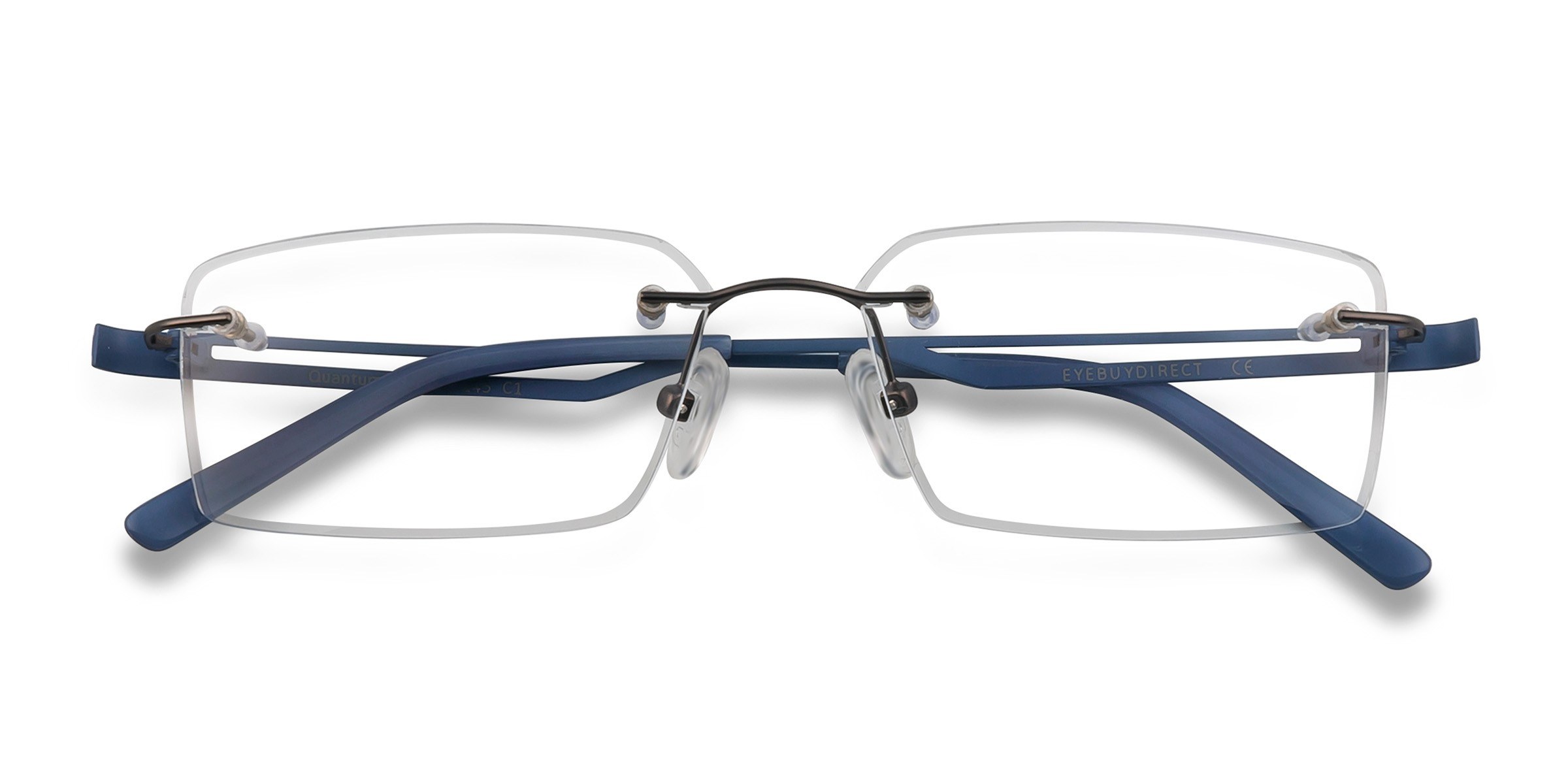 Quantum Rectangle Gunmetal Rimless Eyeglasses | Eyebuydirect Canada