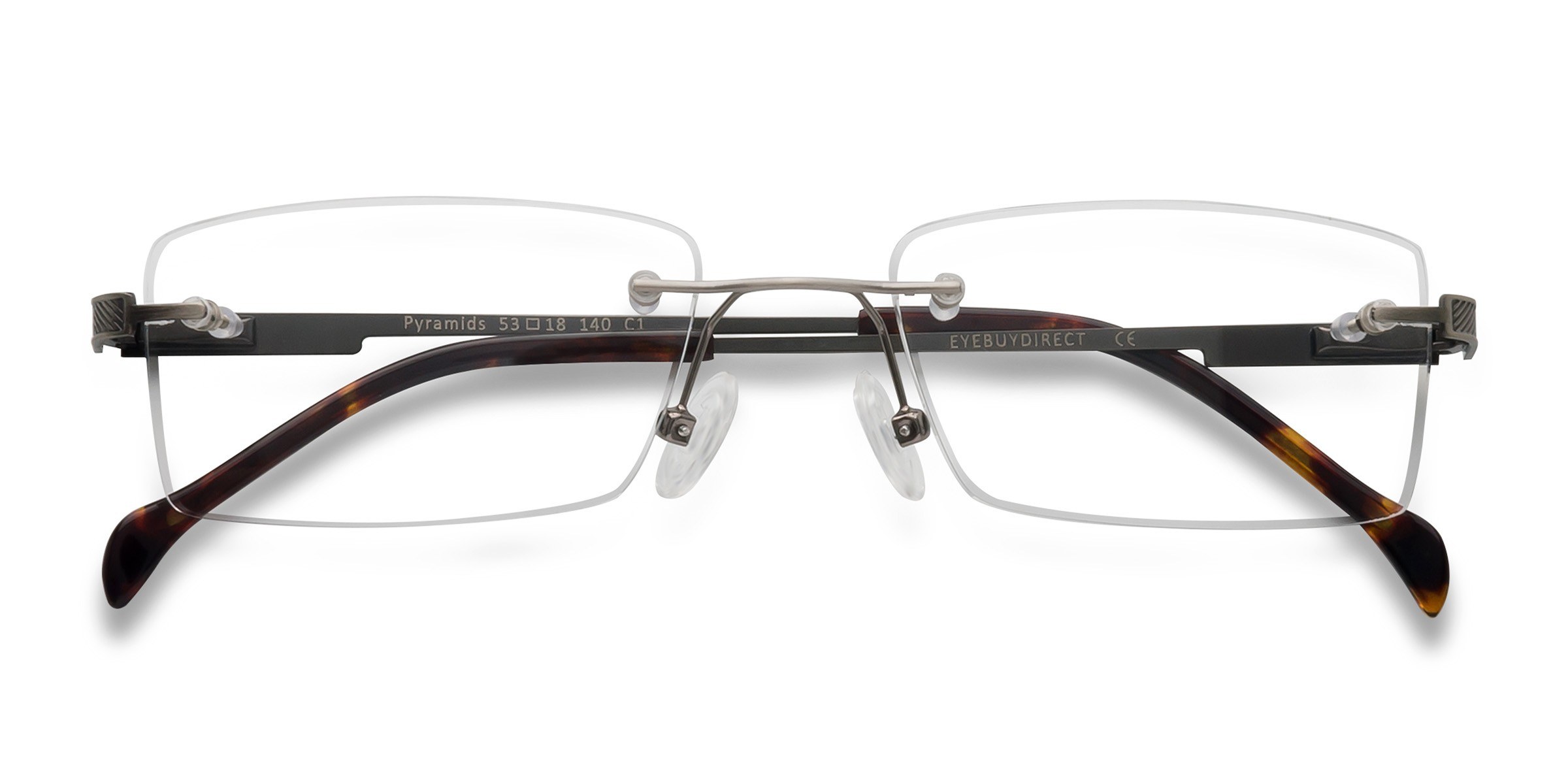 Pyramids Rectangle Silver Rimless Eyeglasses | Eyebuydirect Canada