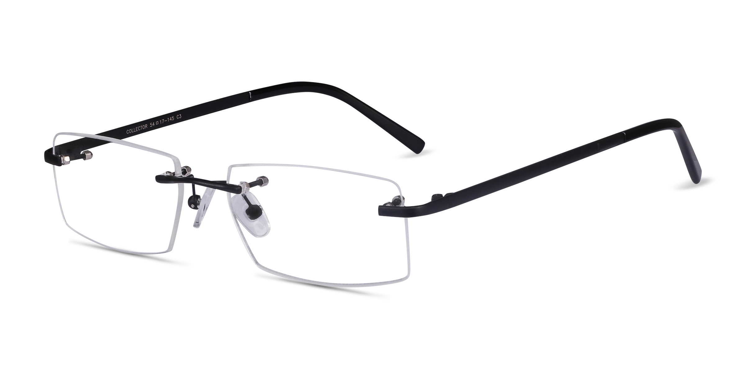 Collector Rectangle Black Rimless Eyeglasses | Eyebuydirect