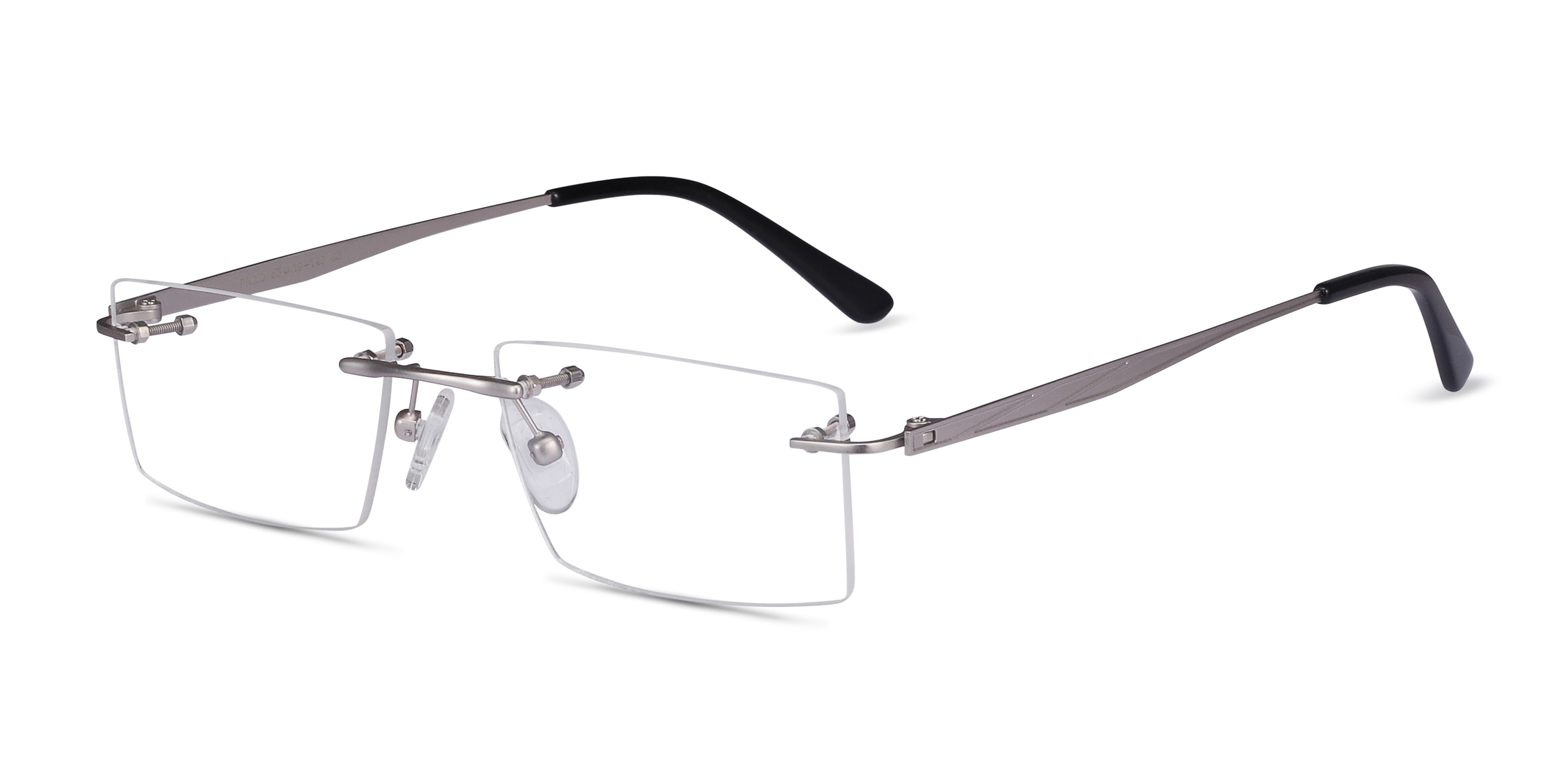 Primo Rectangle Silver Rimless Eyeglasses | EyeBuyDirect