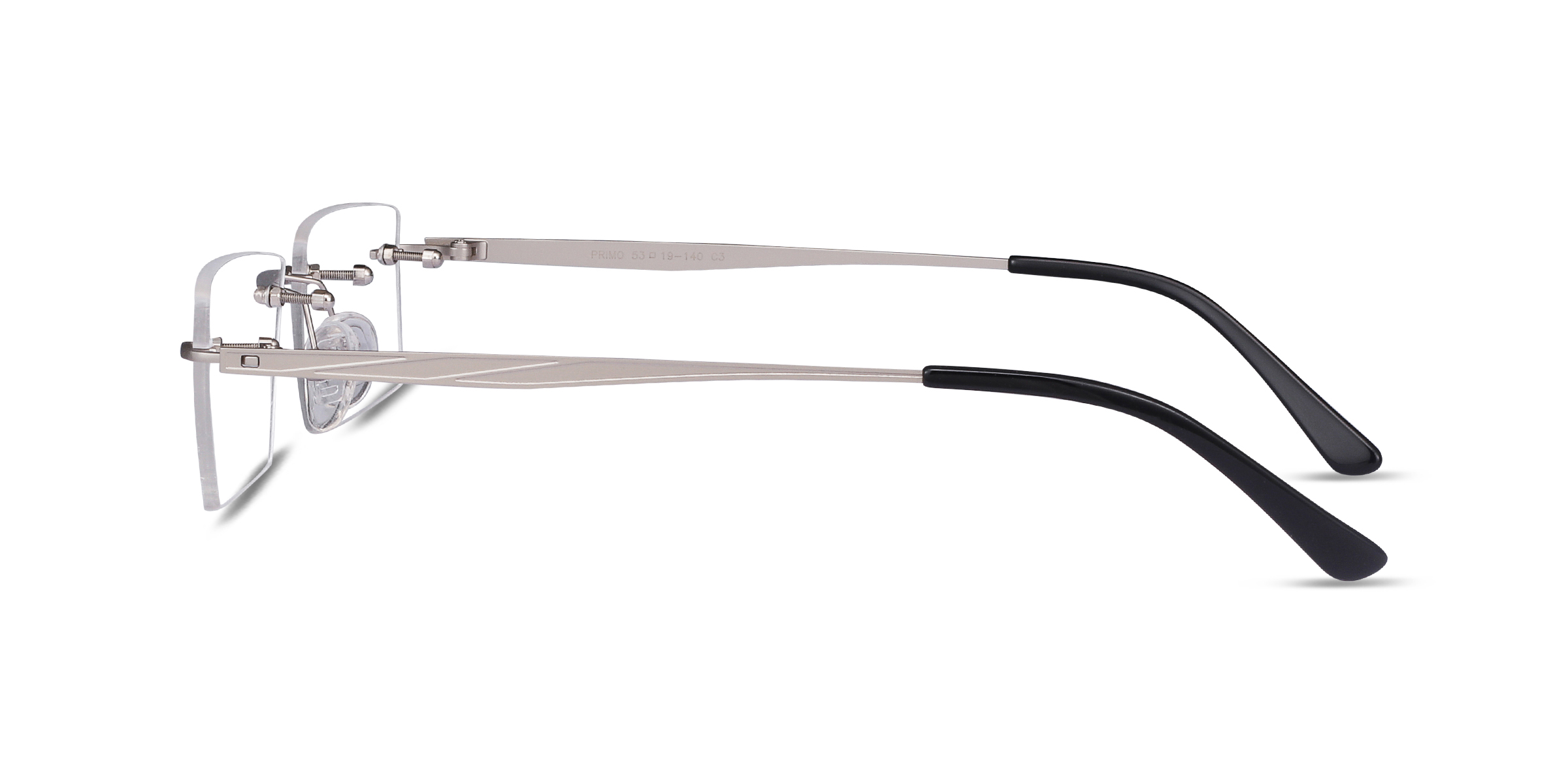 Primo Rectangle Silver Rimless Eyeglasses | Eyebuydirect