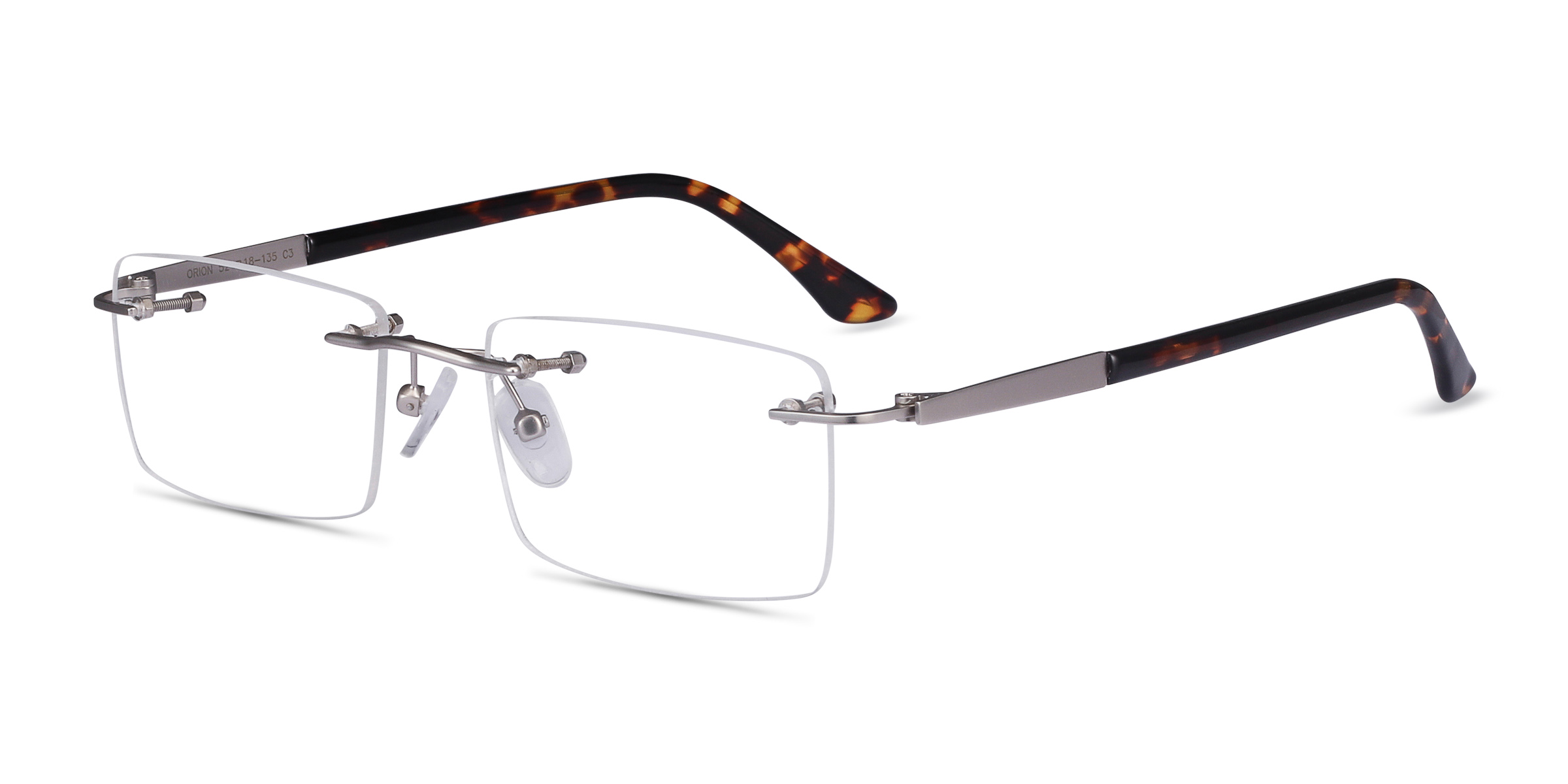 Orion Rectangle Silver Rimless Eyeglasses | Eyebuydirect