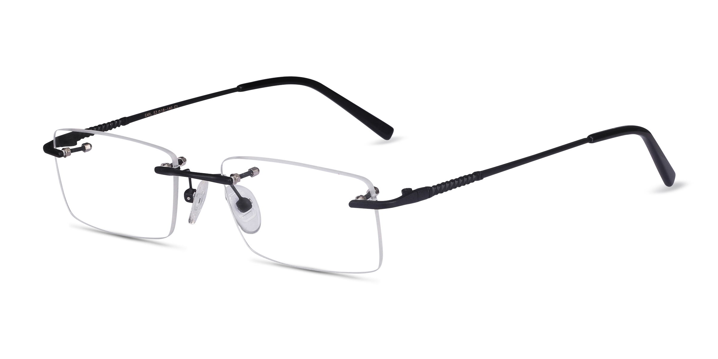 Earl Rectangle Black Rimless Eyeglasses | Eyebuydirect